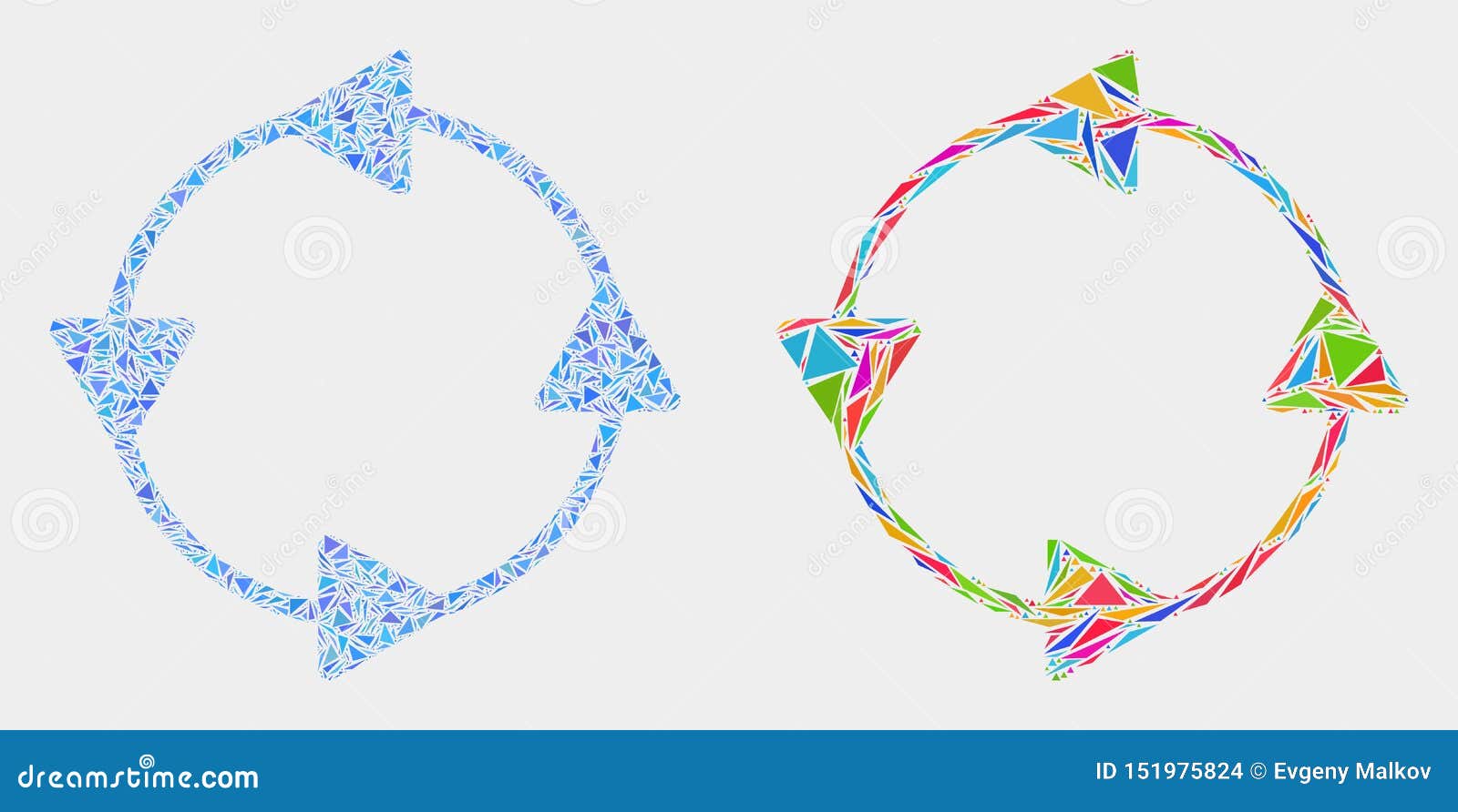 Vector CCW Circulation Arrows Mosaic Icon of Triangle Elements Stock ...