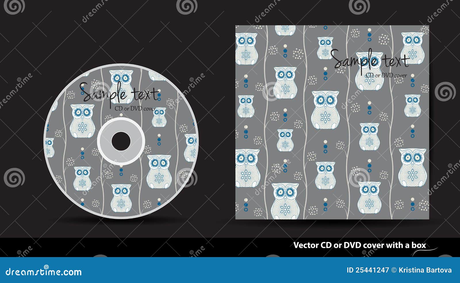 Vector CD or DVD Cover Design with Retro Stock Illustration ...