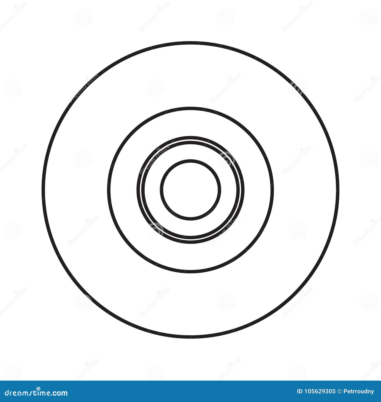 Vector CD Icon - Contour Compact Disc Stock Vector - Illustration of ...