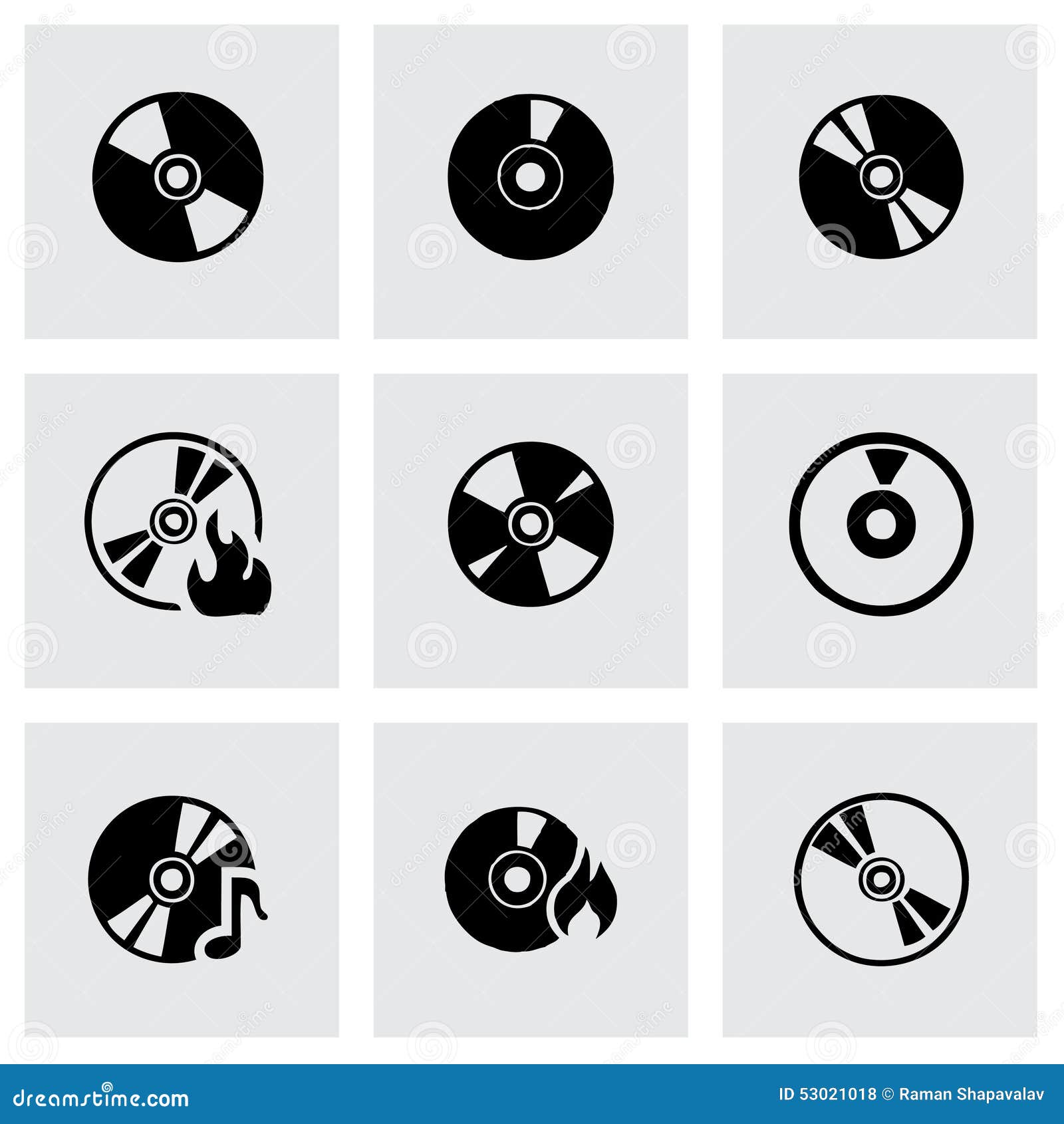 Vector cd icon set stock vector. Illustration of film - 53021018