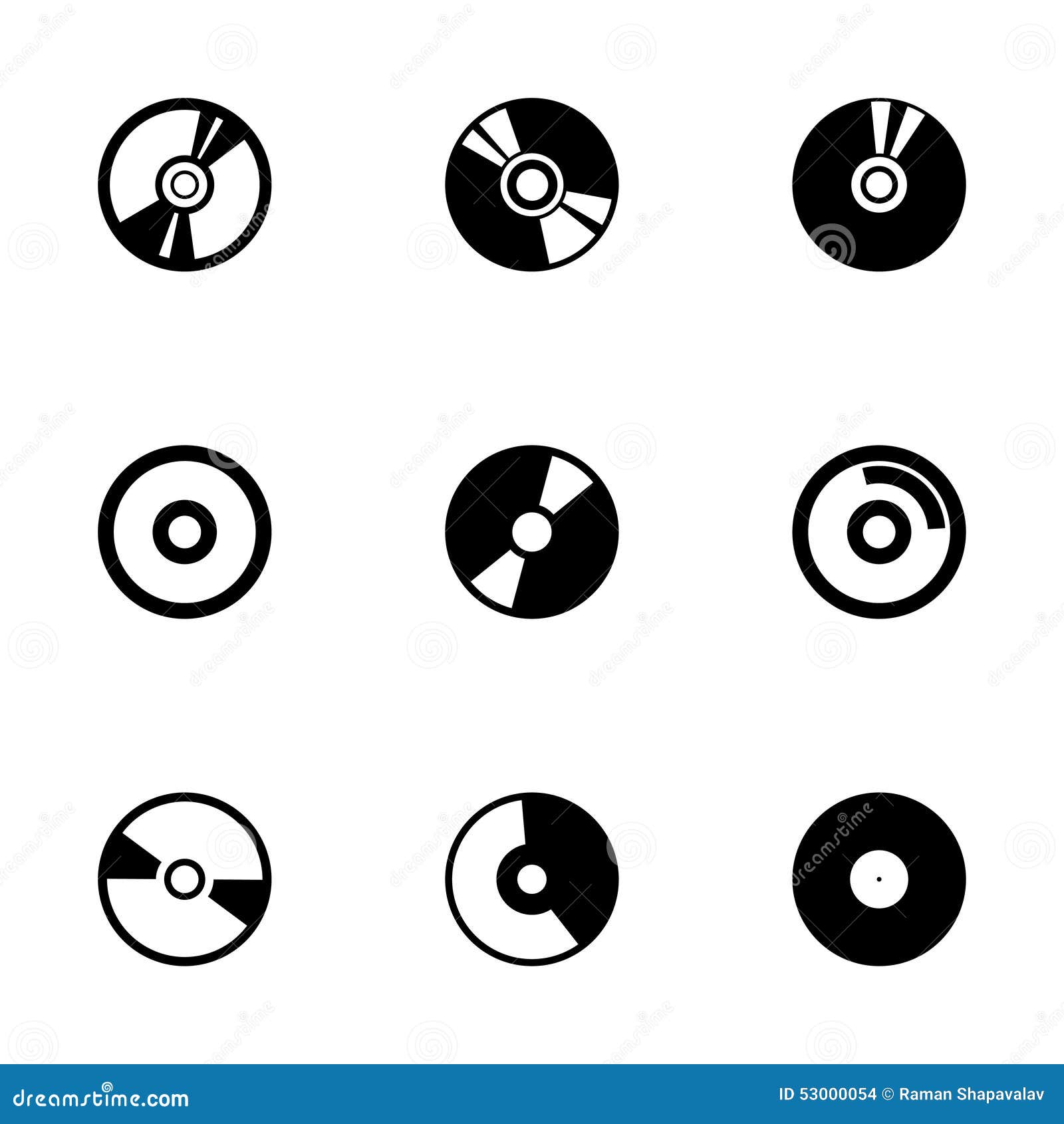 Vector cd icon set stock vector. Illustration of audio - 53000054