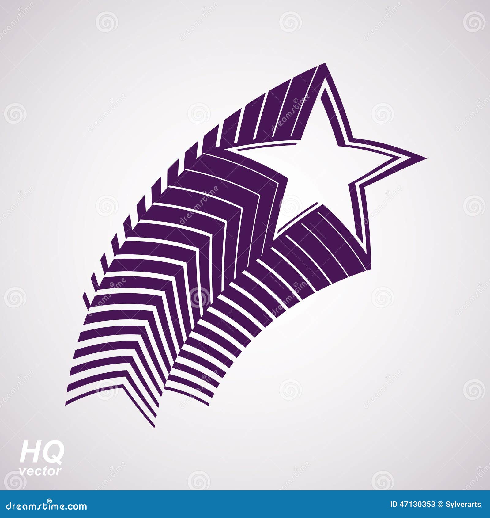 Vector Celestial Object, Pentagonal Comet Star Illustration. Graphical ...