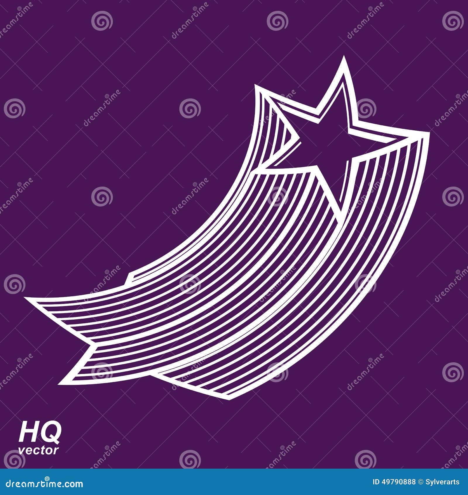 Vector Celestial Object, Pentagonal Comet Star Illustration. Graphical ...