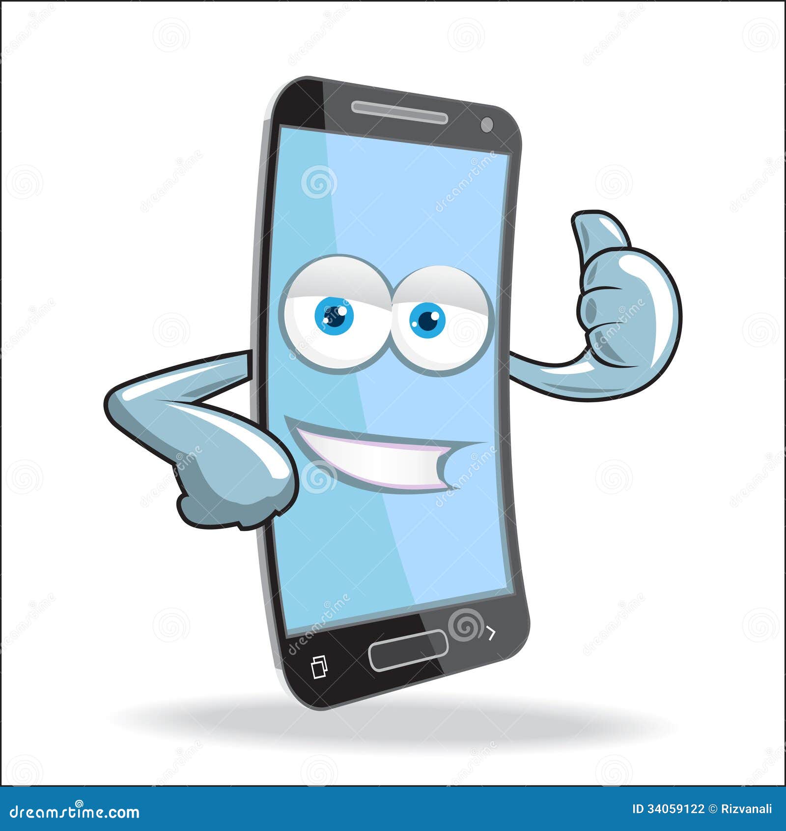 Vector Cell Mobile Mascot stock vector. Illustration of device - 34059122