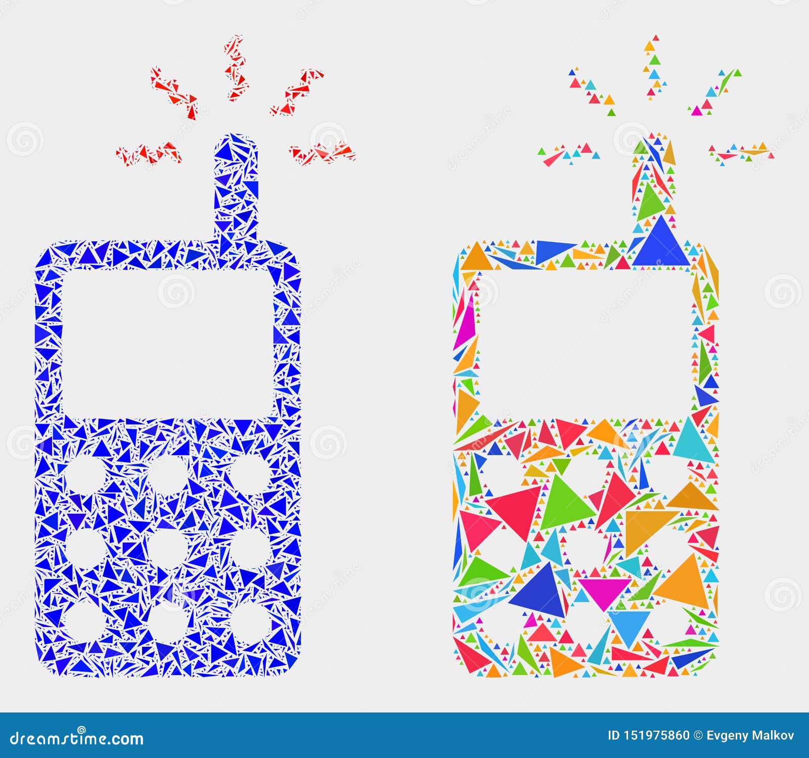 Vector Cell Phone Mosaic Icon of Triangles Stock Vector - Illustration ...