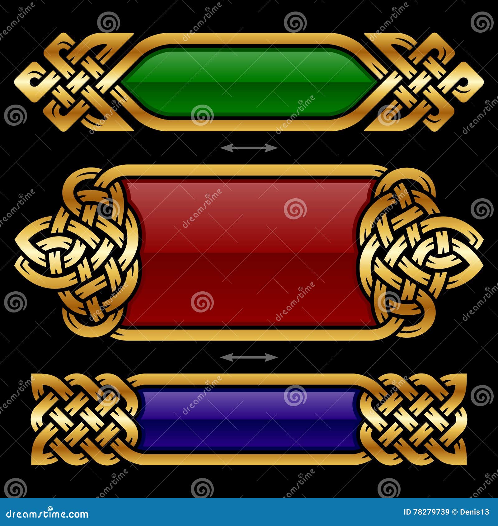 Vector Celtic Design Frame Set Stock Vector - Illustration of ...