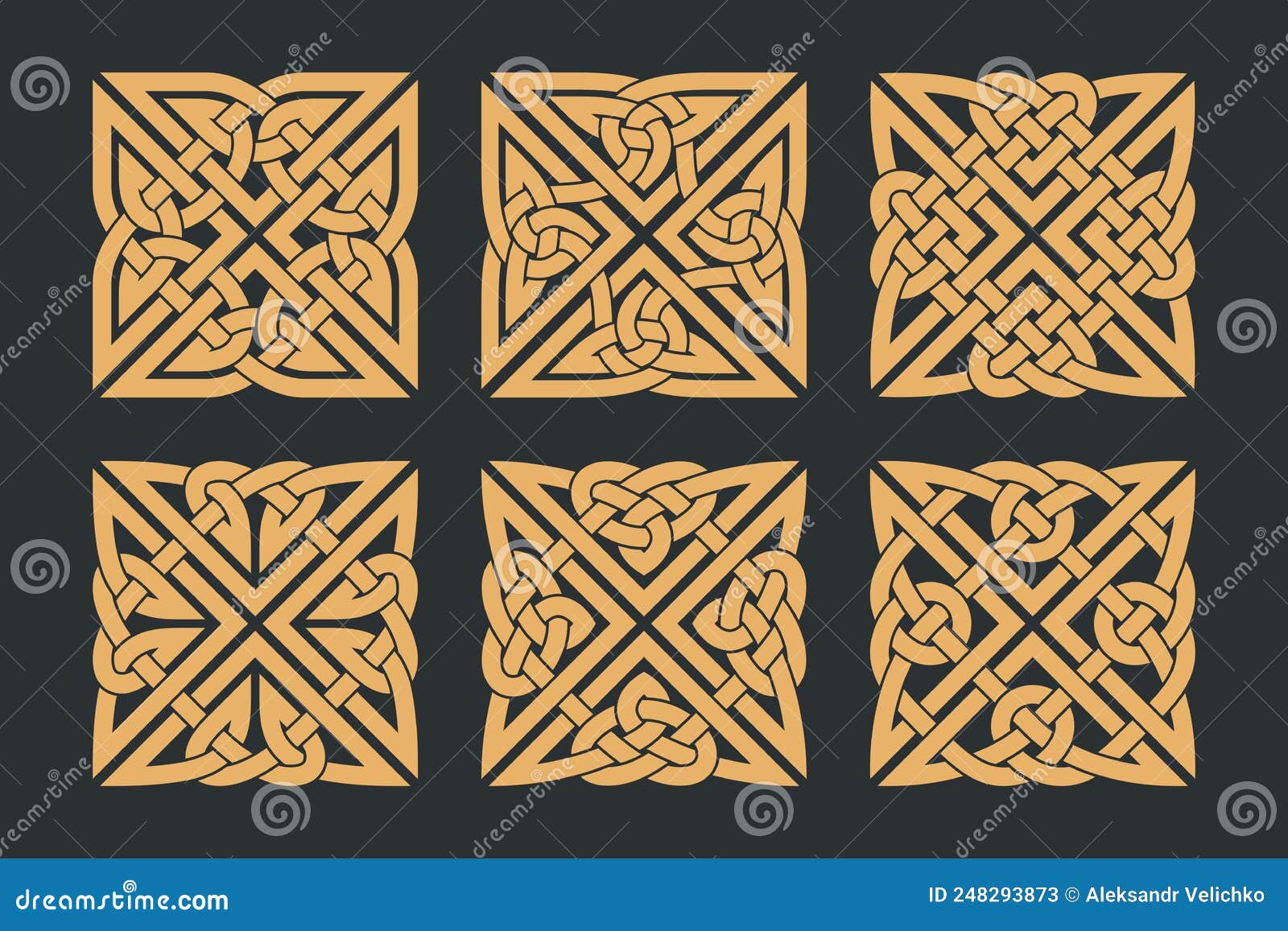 Vector Celtic Horizontal Knot. Ethnic Ornaments Set. Stock Vector ...
