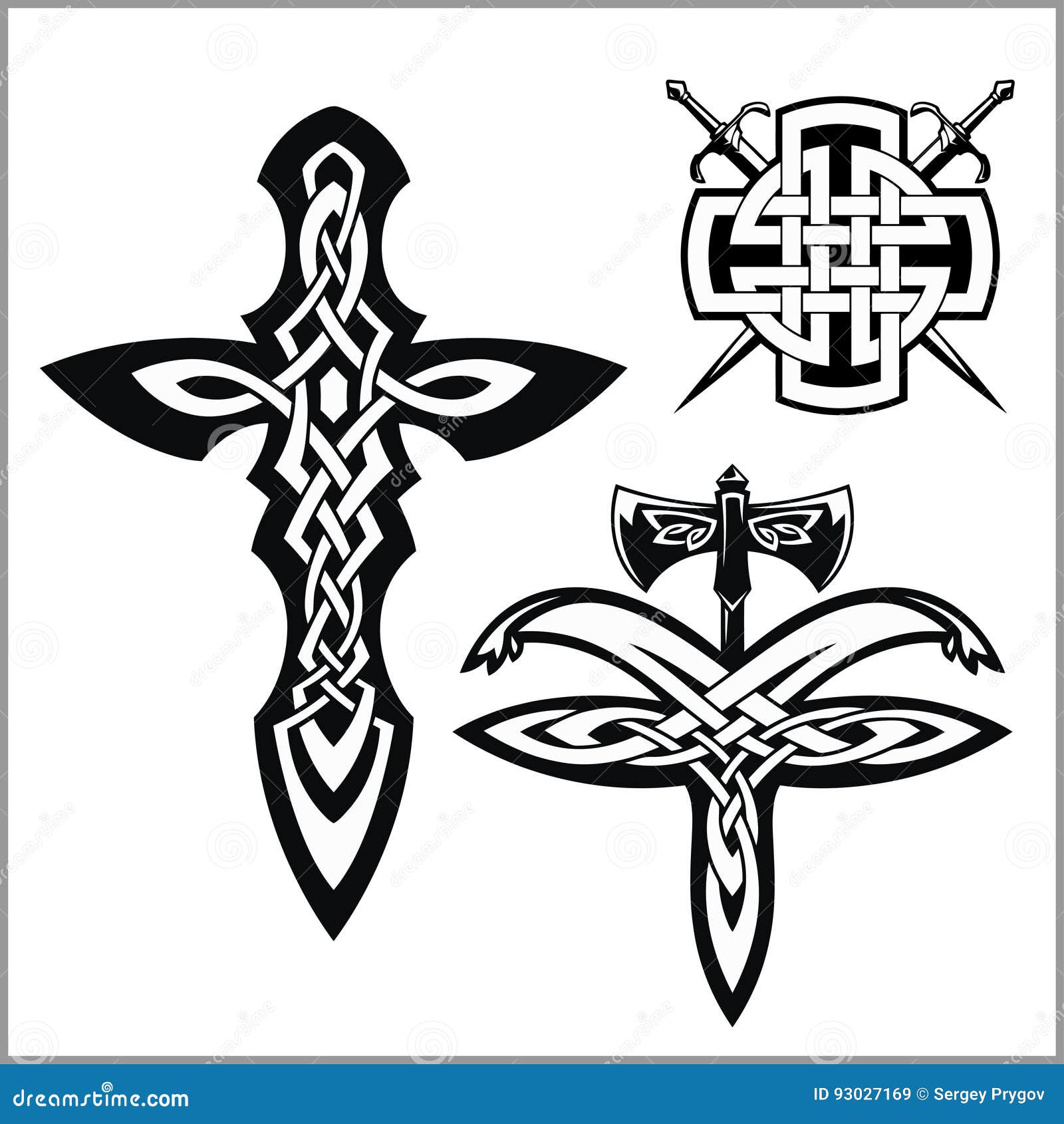 Vector Celtic Set. Celtic Abstract Knot Pattern Stock Vector ...