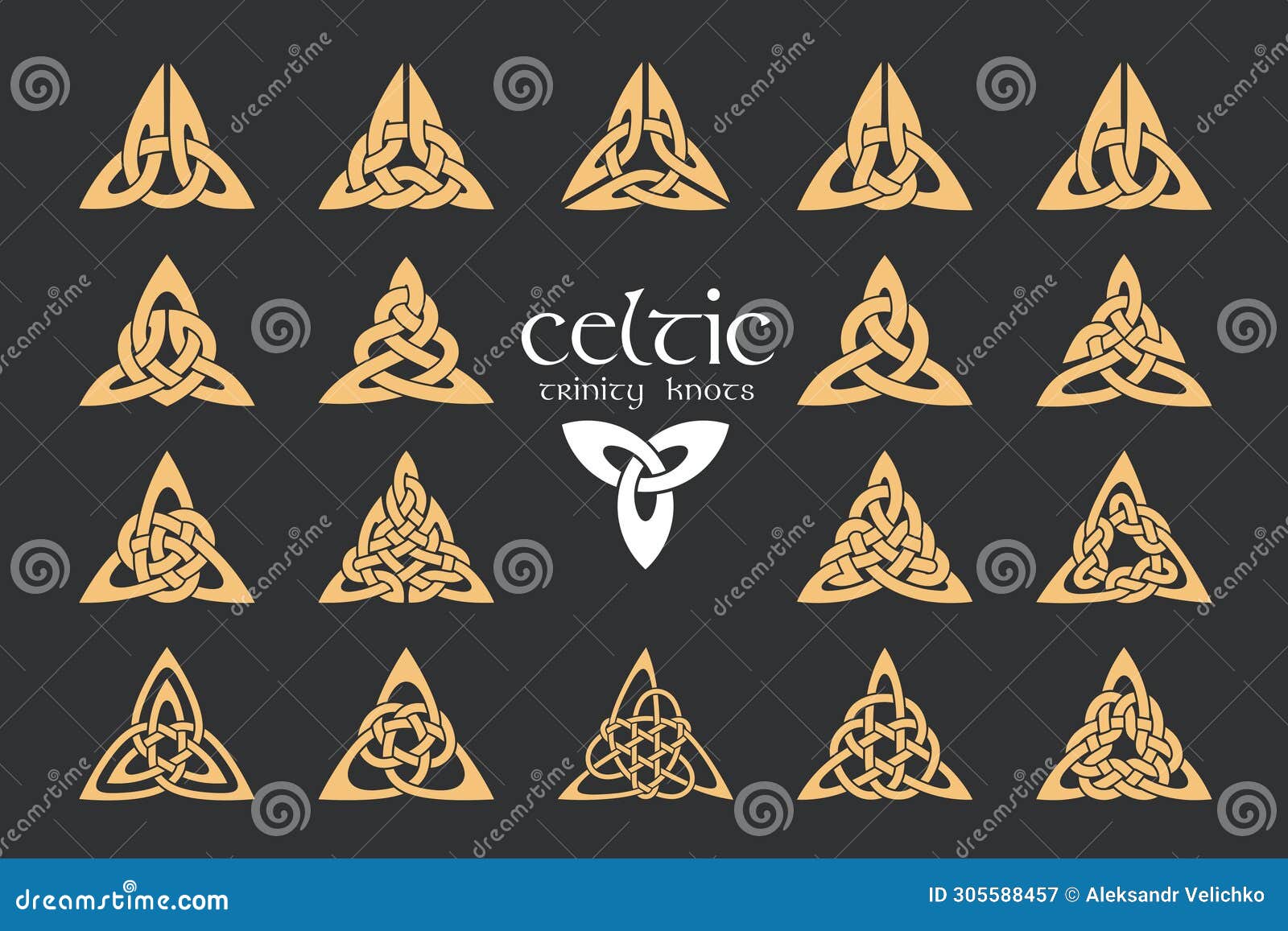 Vector Celtic Trinity Knot. 18 Items. Ethnic Ornament. Geometric Design ...
