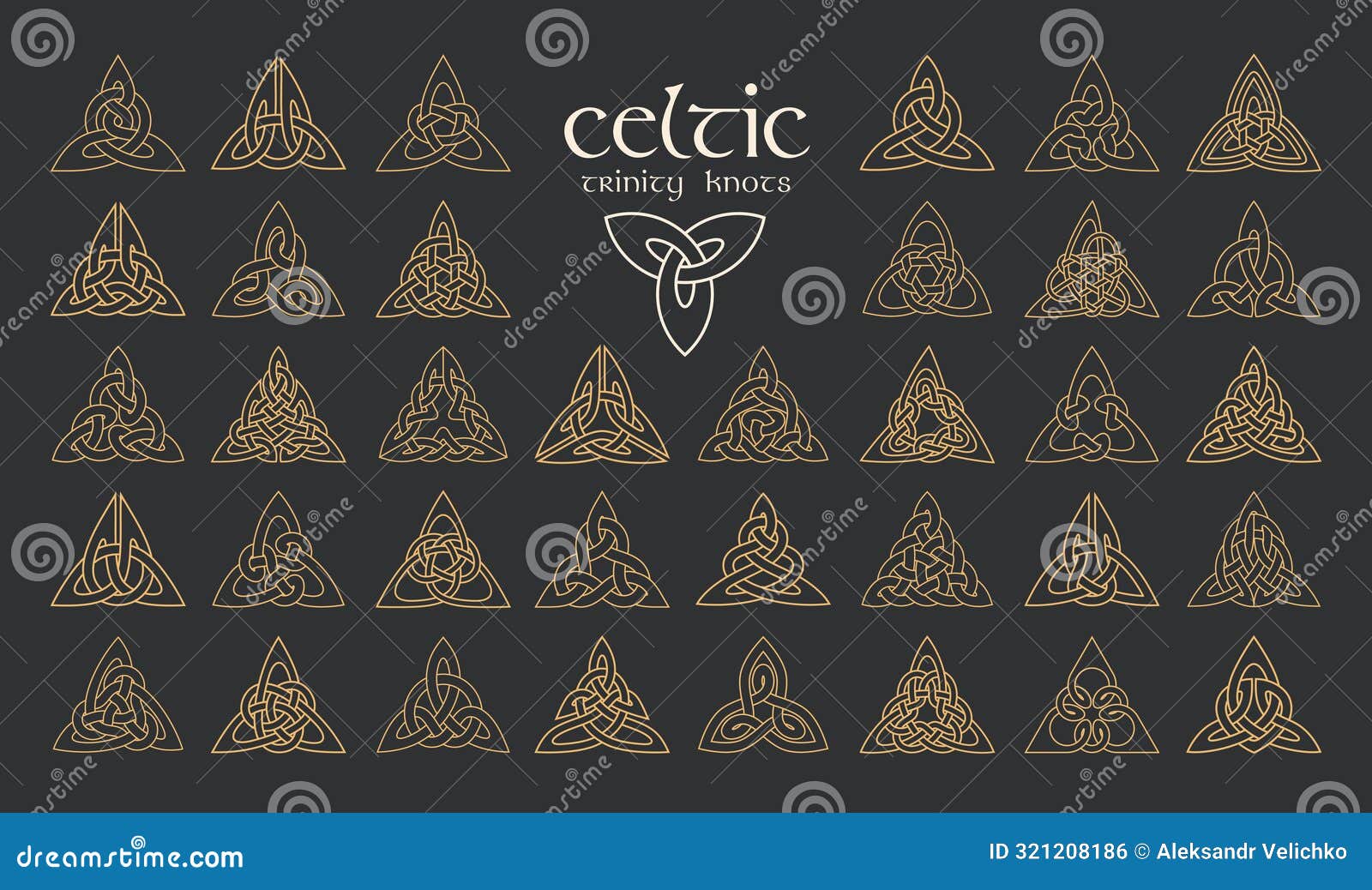 Vector Celtic Trinity Knot. 36 Items Stock Vector - Illustration of ...