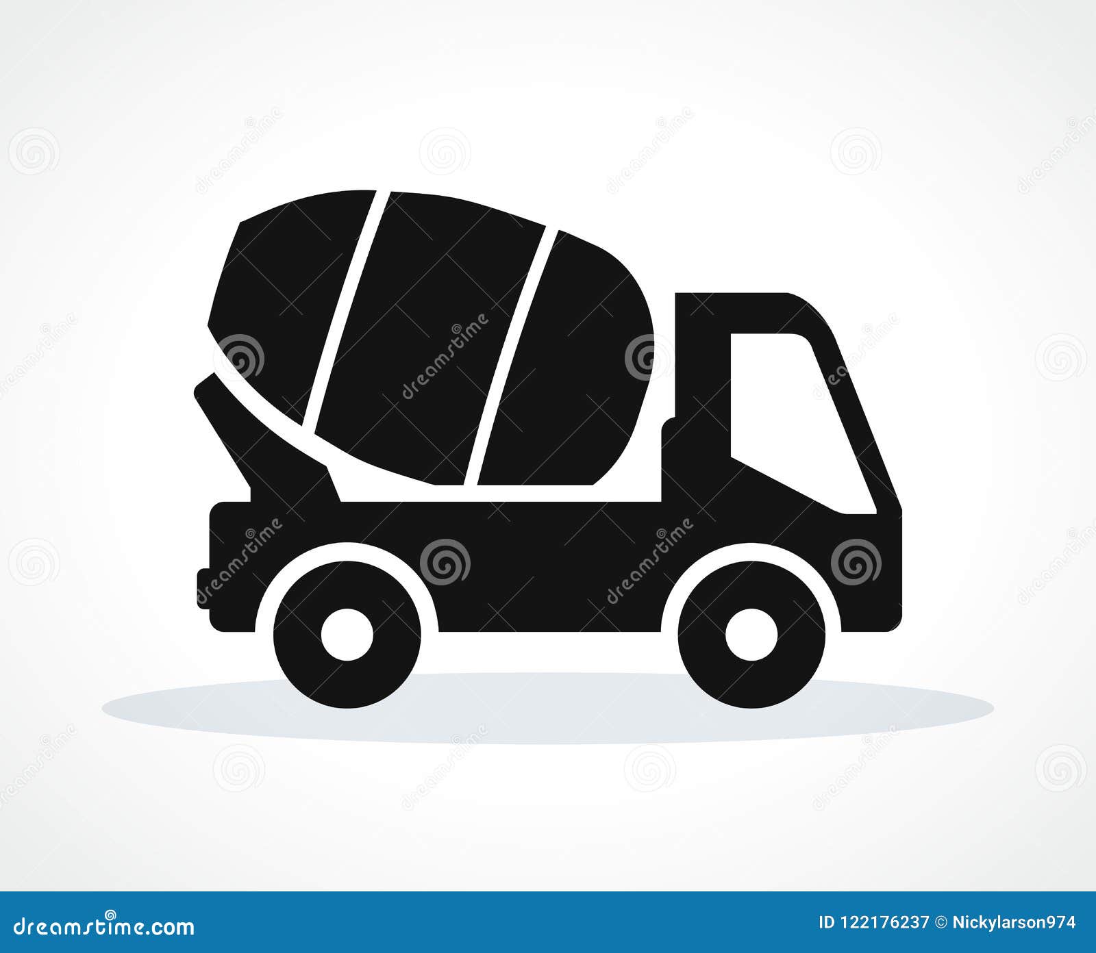 Vector Cement Truck Black Icon | CartoonDealer.com #122176237