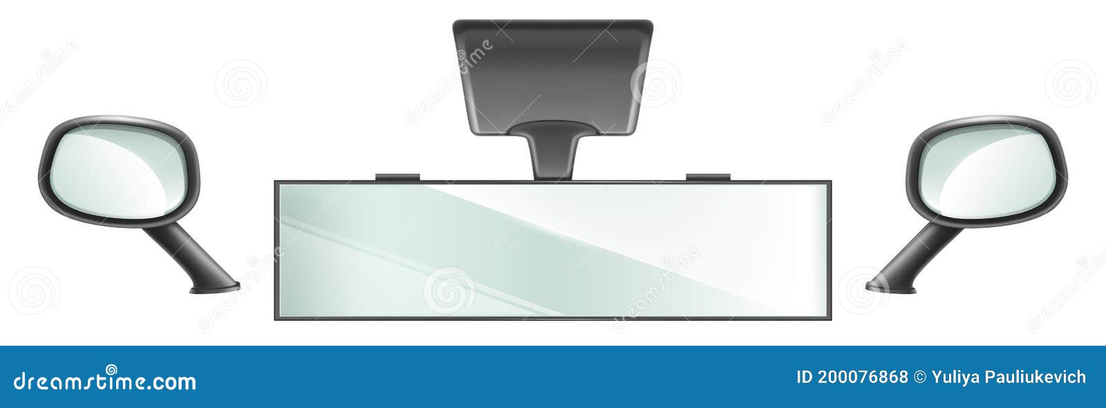 Vector Center and Side Rear View Car Mirrors Stock Vector ...