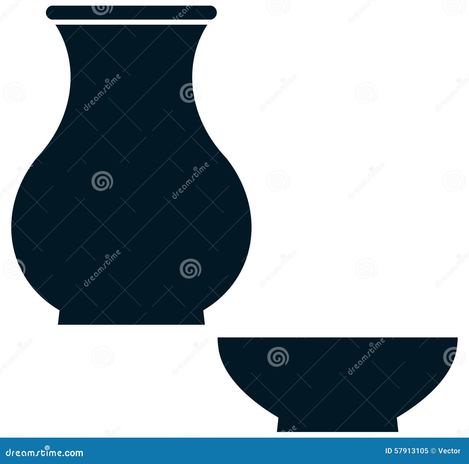 Vector Ceramic Crockery Simple Illustration Isolated Stock Vector ...