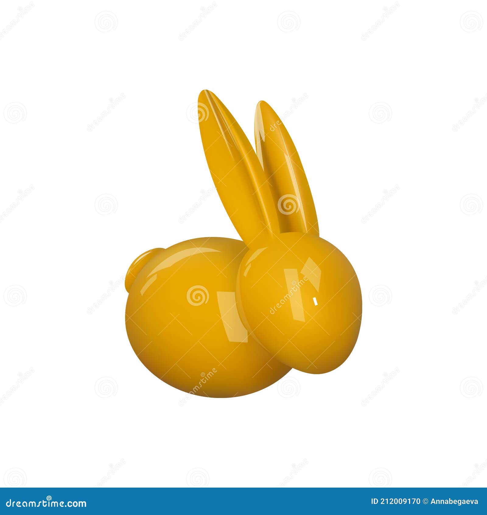 Vector Ceramic Easter Bunny. Decorative Realistic Object for Easter Day ...