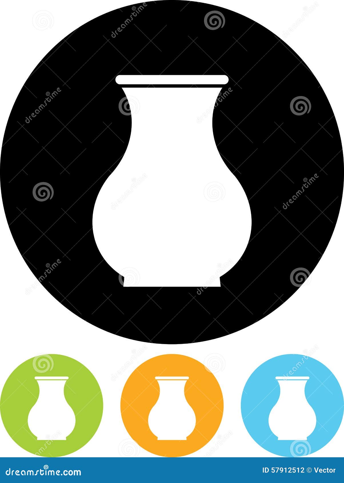 Vector Ceramic Pot Illustration Isolated on White Stock Vector ...