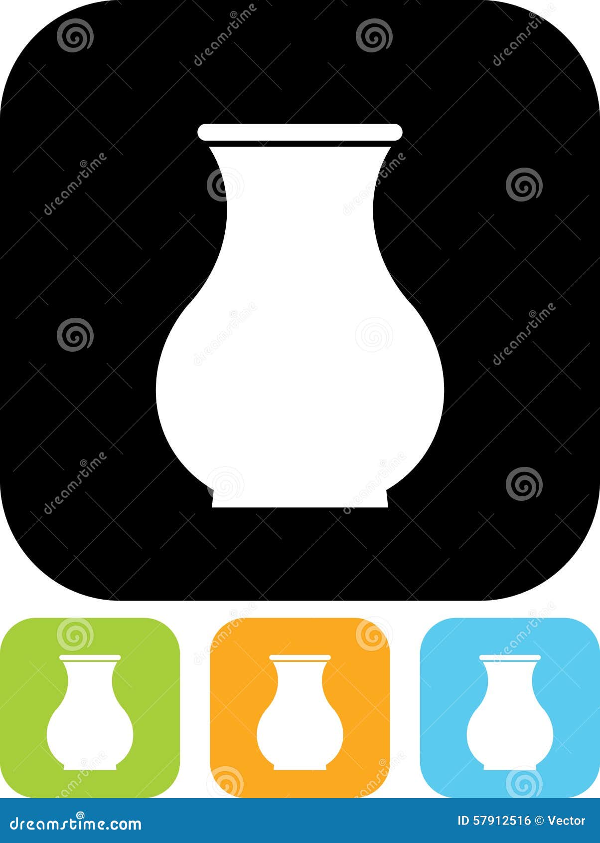 Vector Ceramic Pot Illustration Isolated on White Stock Vector ...