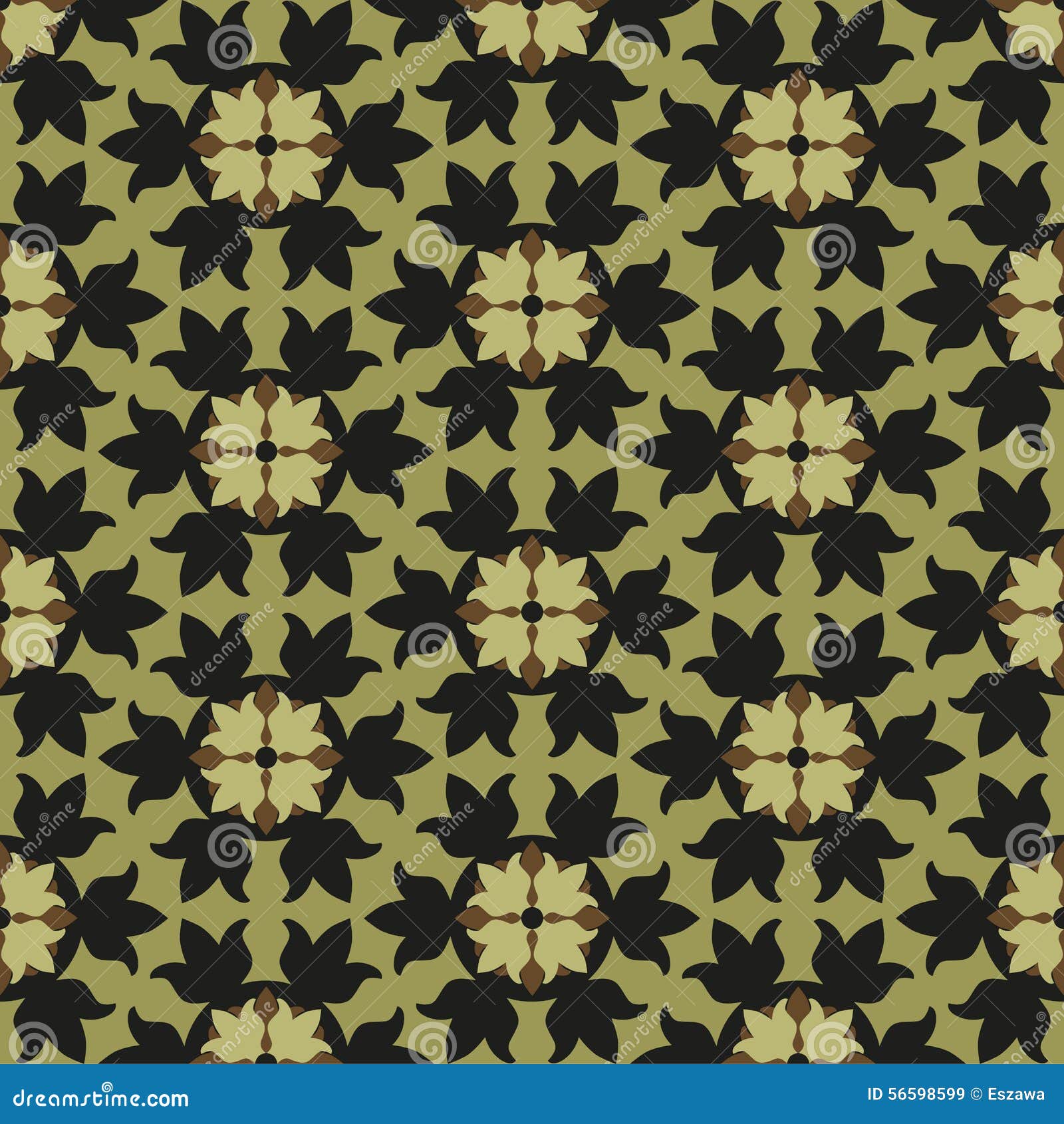 Vector Ceramic Tile with Seamless Pattern Stock Vector - Illustration ...