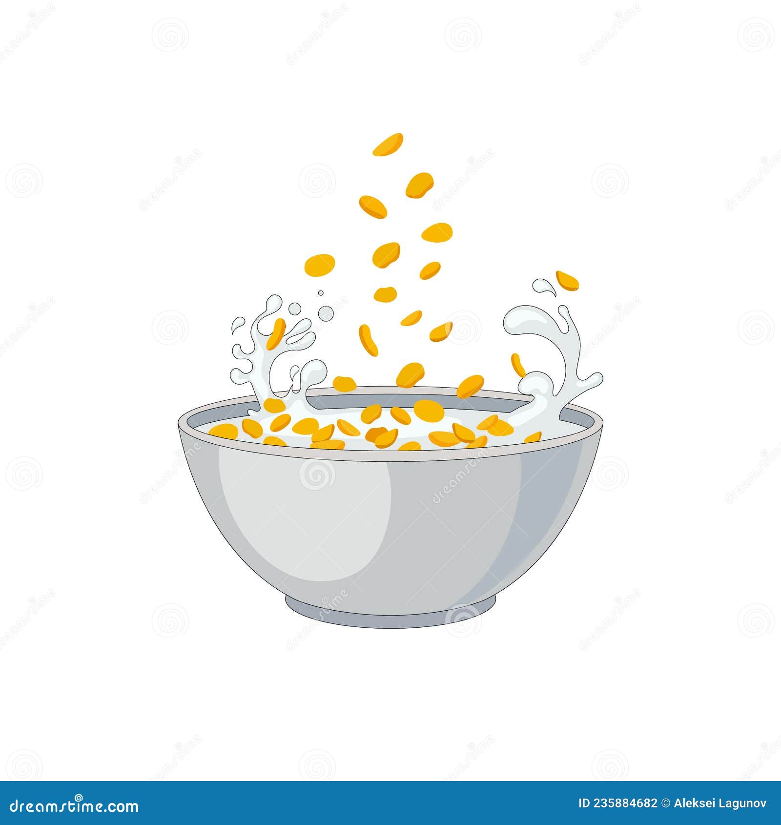 Cereal Falling Isolated White Background Stock Illustrations – 50 ...