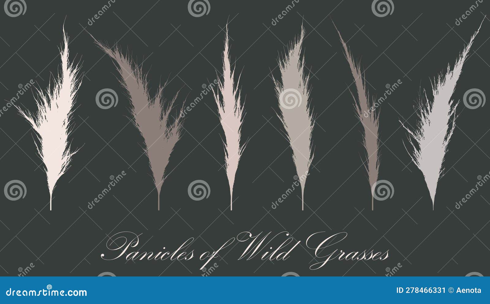 Vector Cereals Panicle Set - Generative Art Computer Generated Self ...