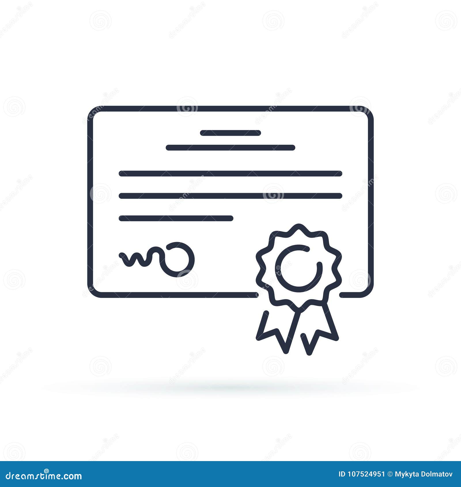 Vector Certificate Icon. Achievement or Award Grant, Diploma Concepts ...