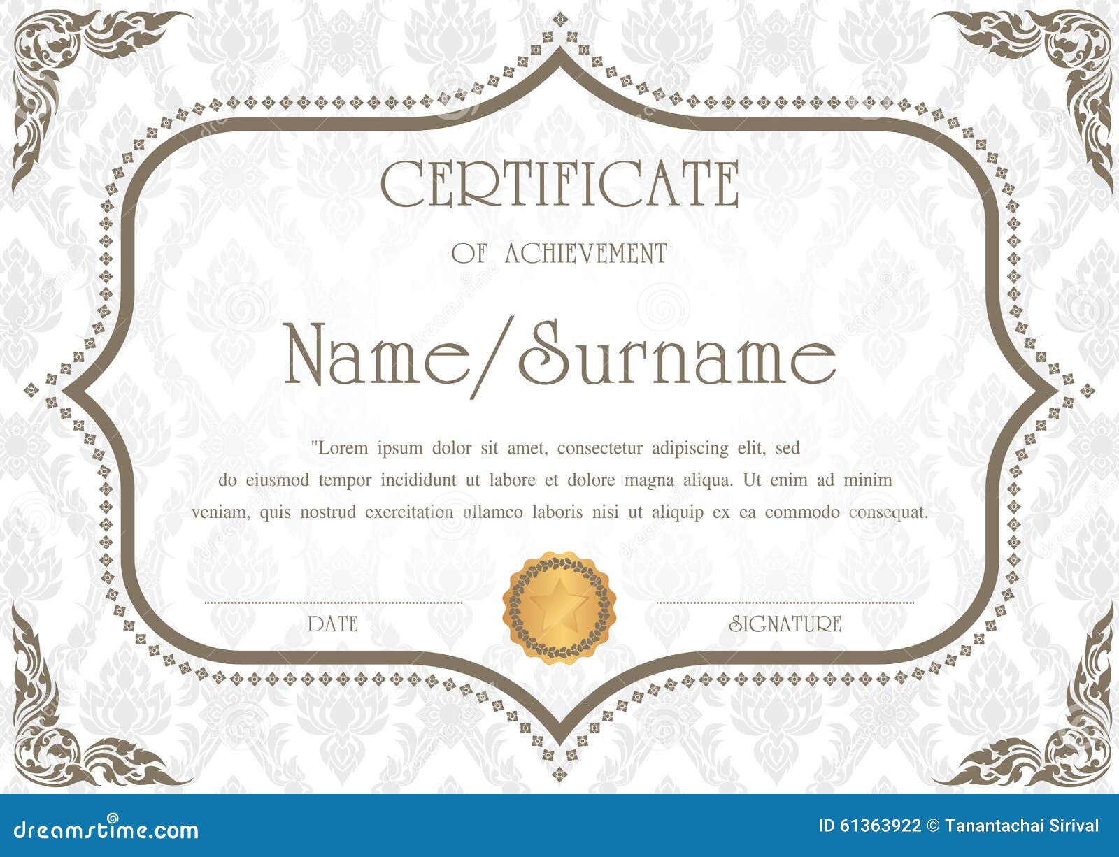 Vector certificate stock vector. Illustration of decorative - 61363922
