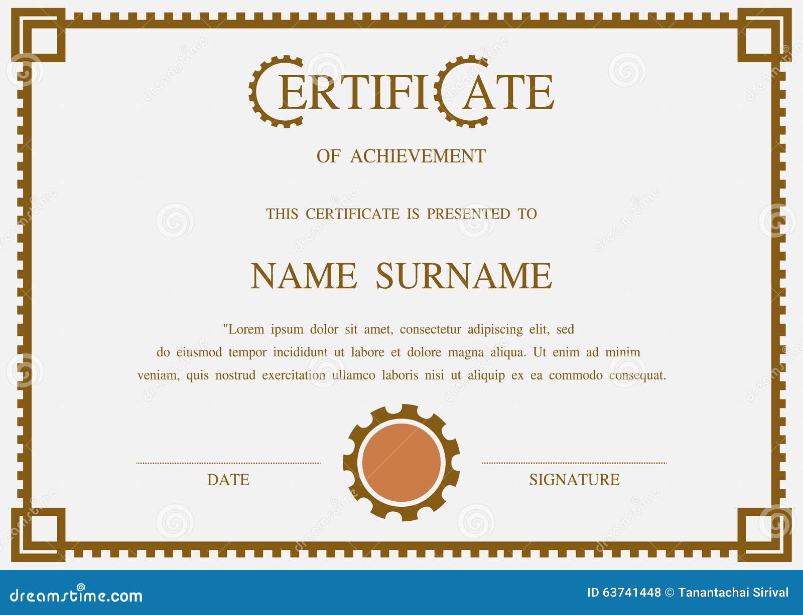 Vector Certificate Template Stock Vector - Illustration of document ...