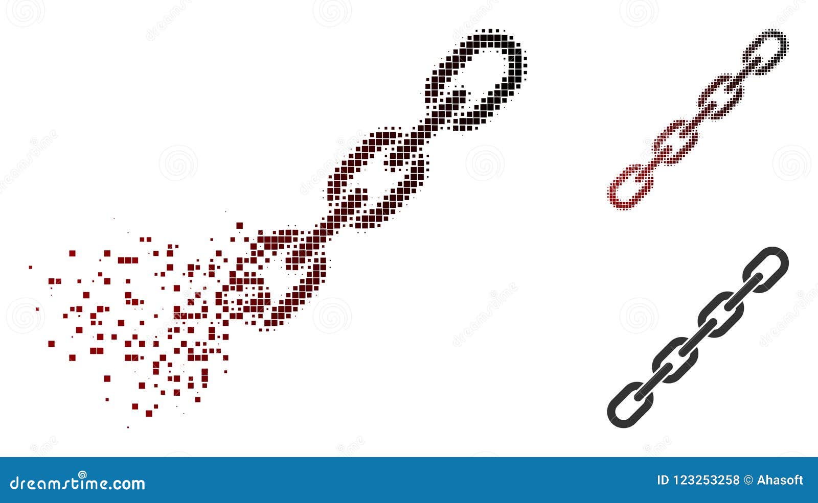 Dissipated Pixel Halftone Chain Icon Stock Vector - Illustration of ...