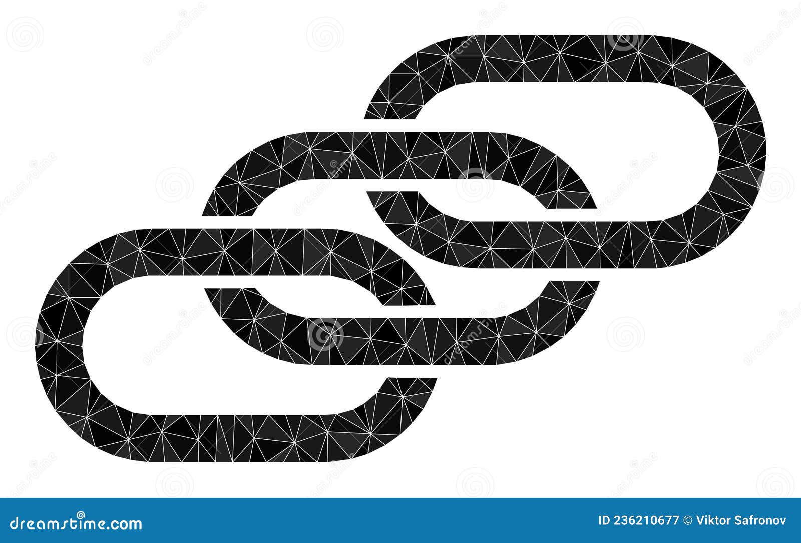 Vector Chain Links Triangle Filled Icon Stock Vector - Illustration of ...
