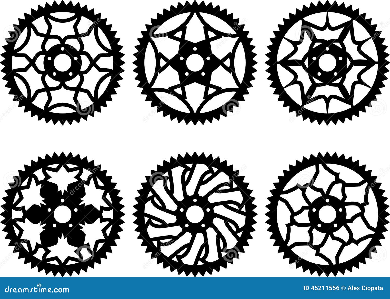 Vector chainrings pack stock vector. Illustration of group - 45211556