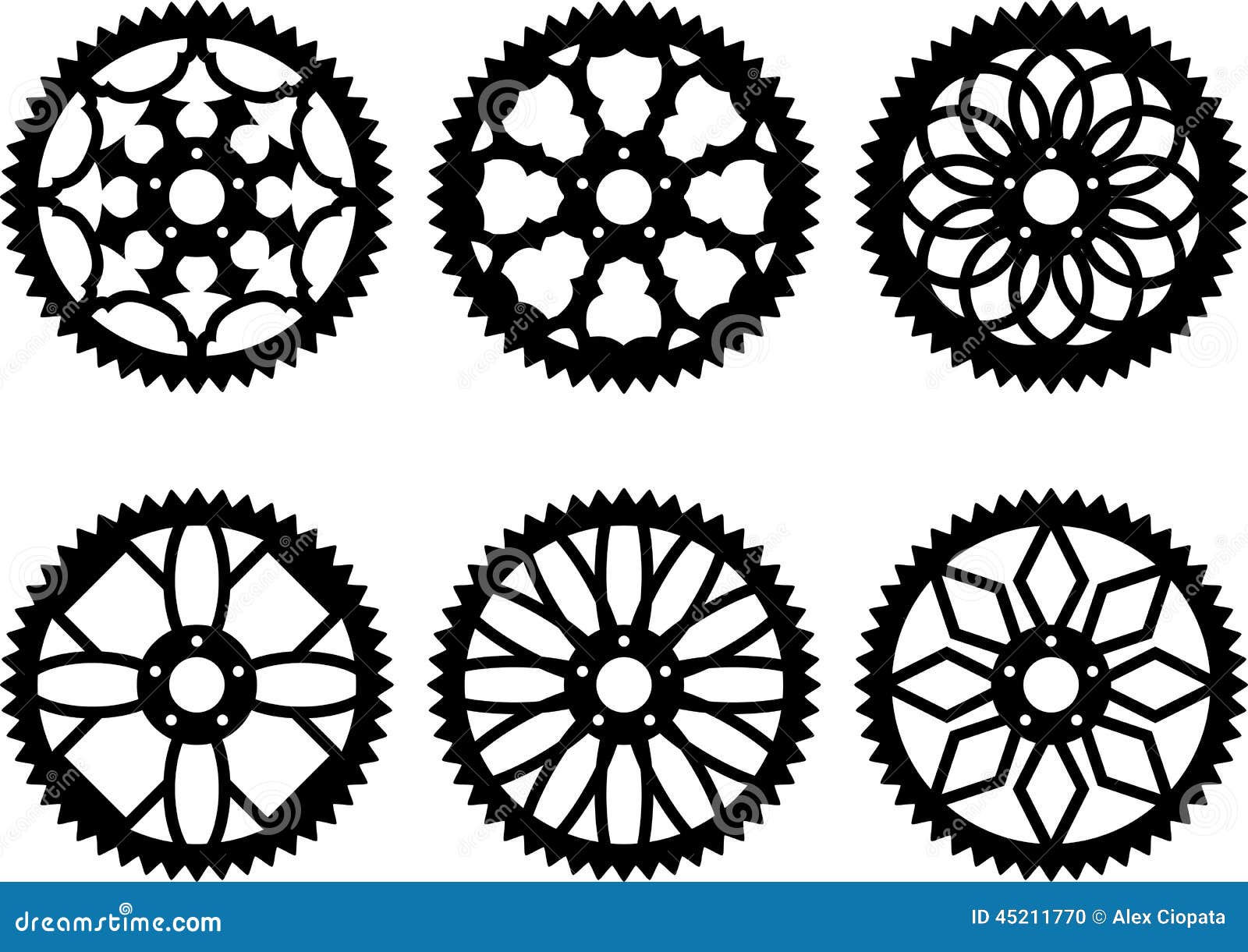 Vector chainrings pack stock vector. Illustration of technology - 45211770