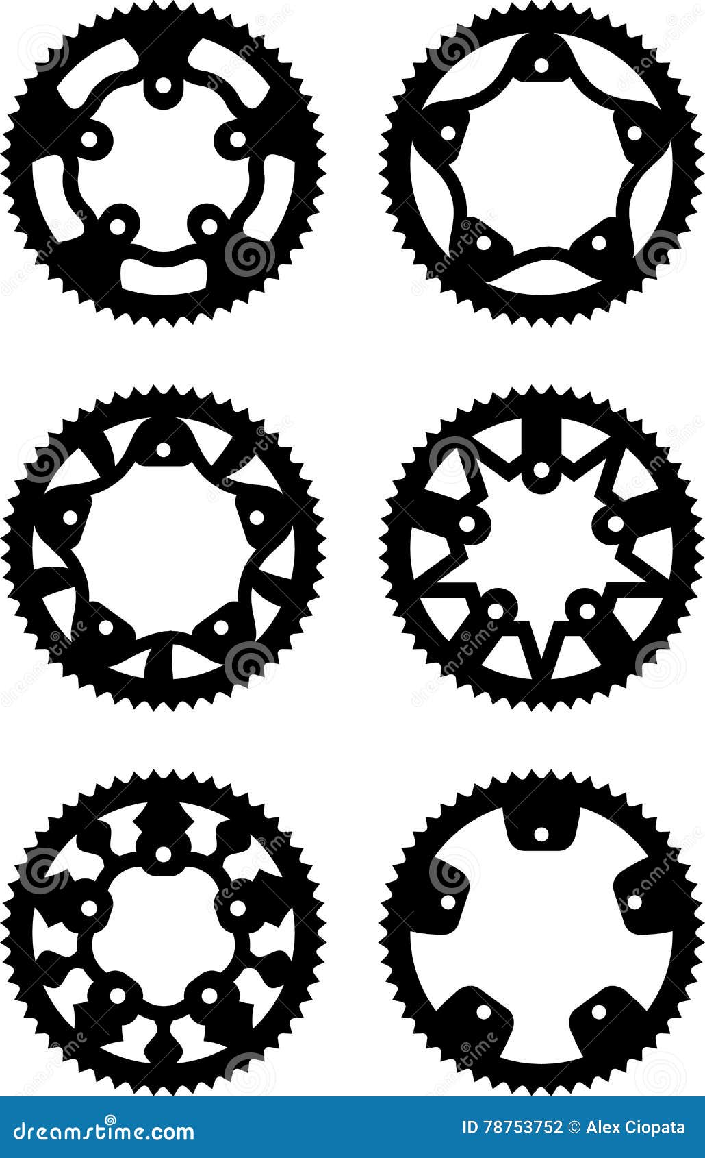 Vector chainrings pack stock vector. Illustration of shape - 78753752