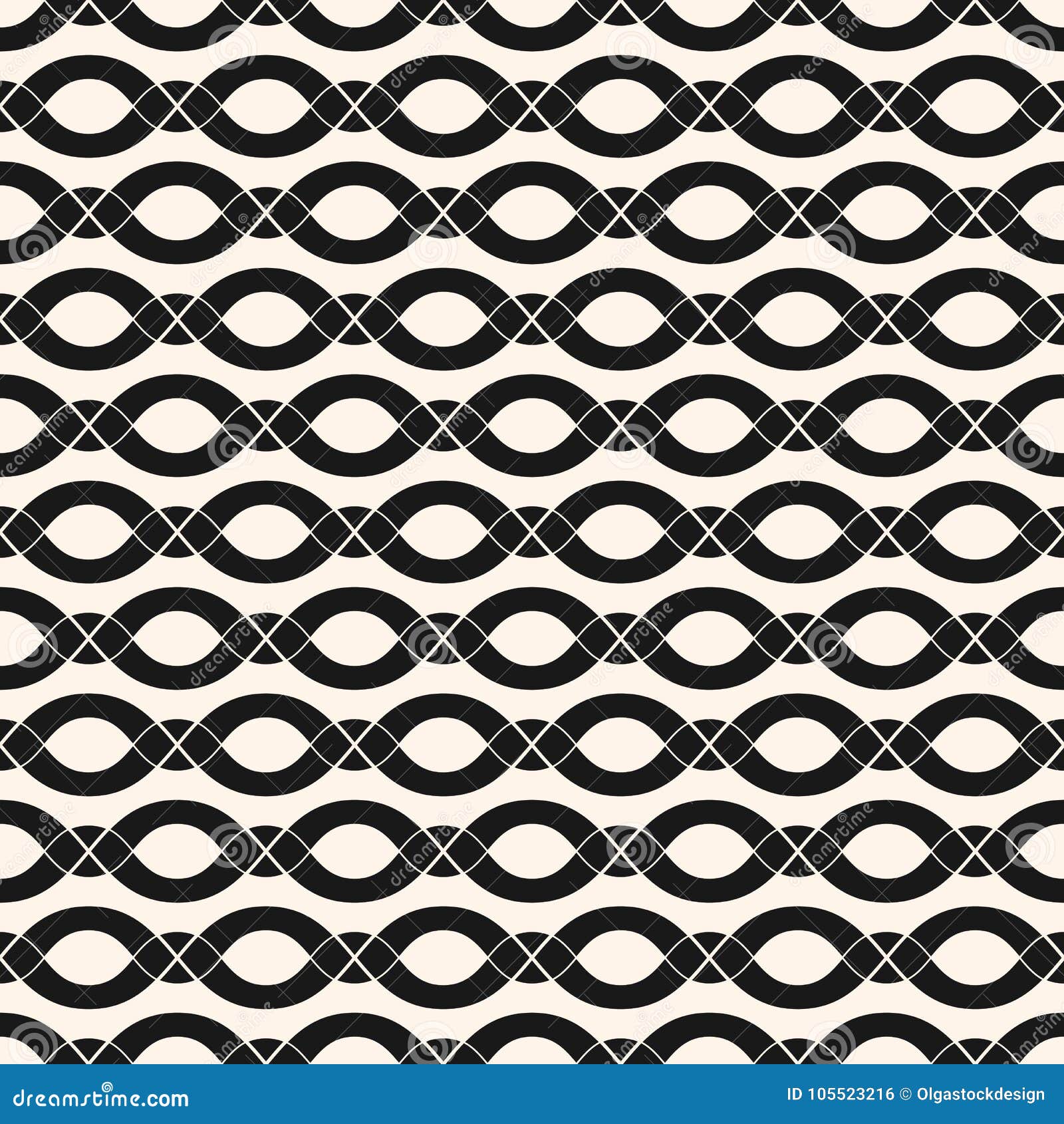 Vector Geometric Seamless Pattern with Smooth Wavy Shapes, Chains ...