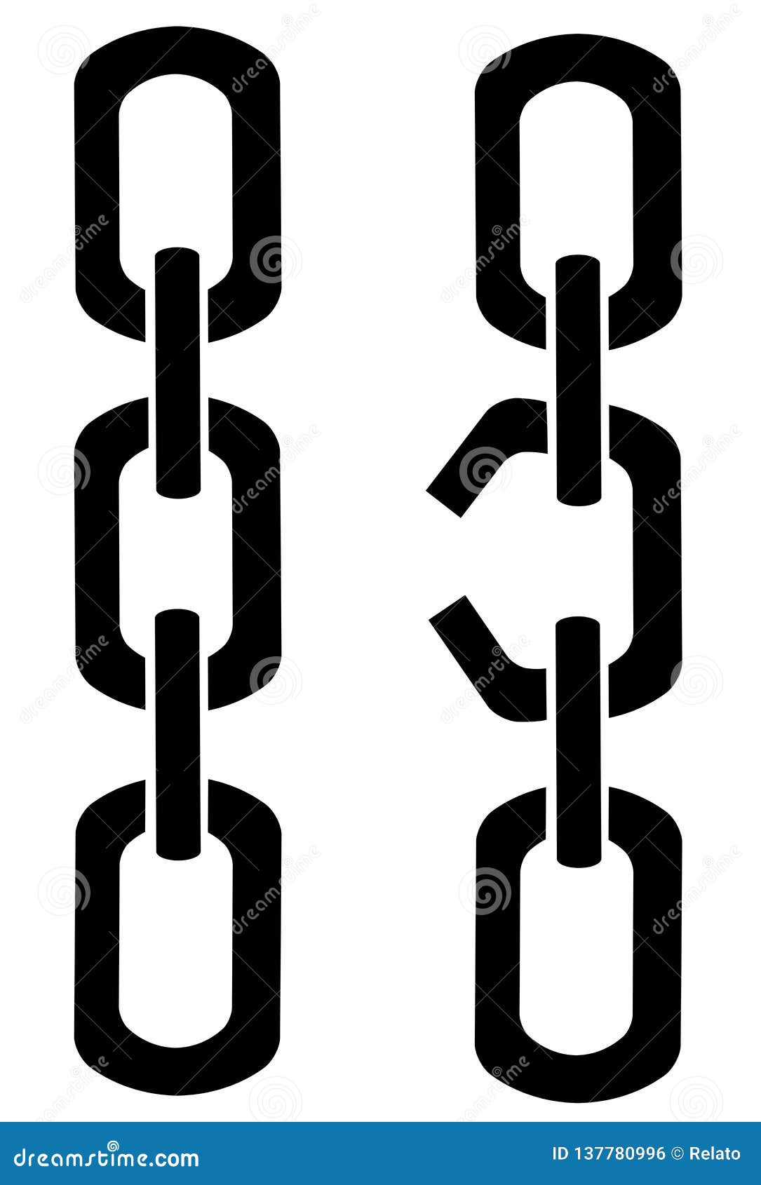 Vector Chains Set Isolated on White Background. Stock Vector ...