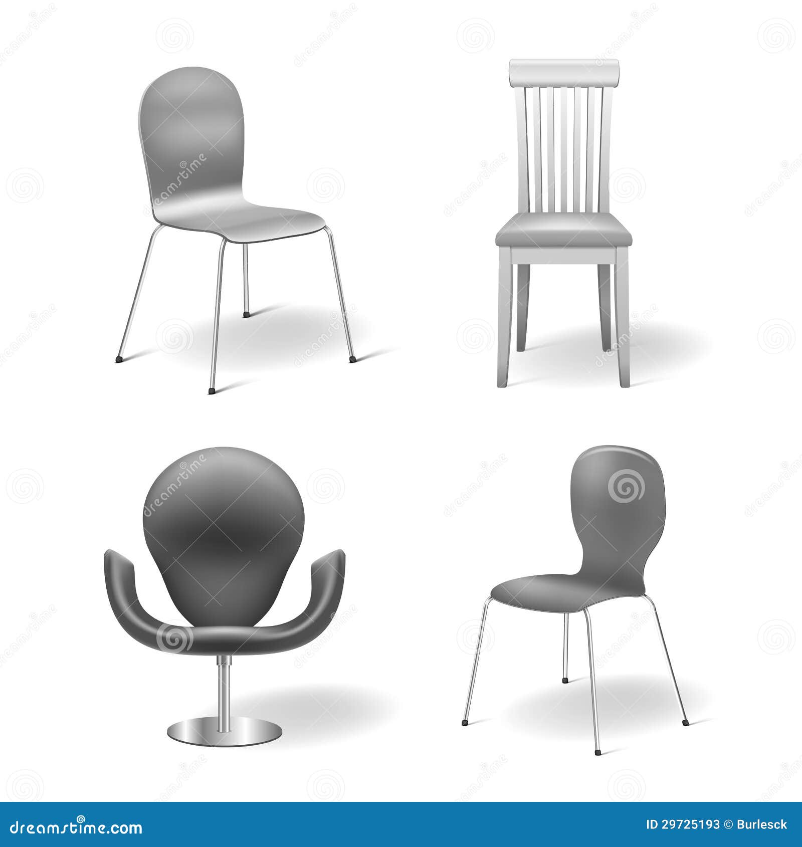 Vector Chairs Set stock vector. Illustration of contemporary - 29725193