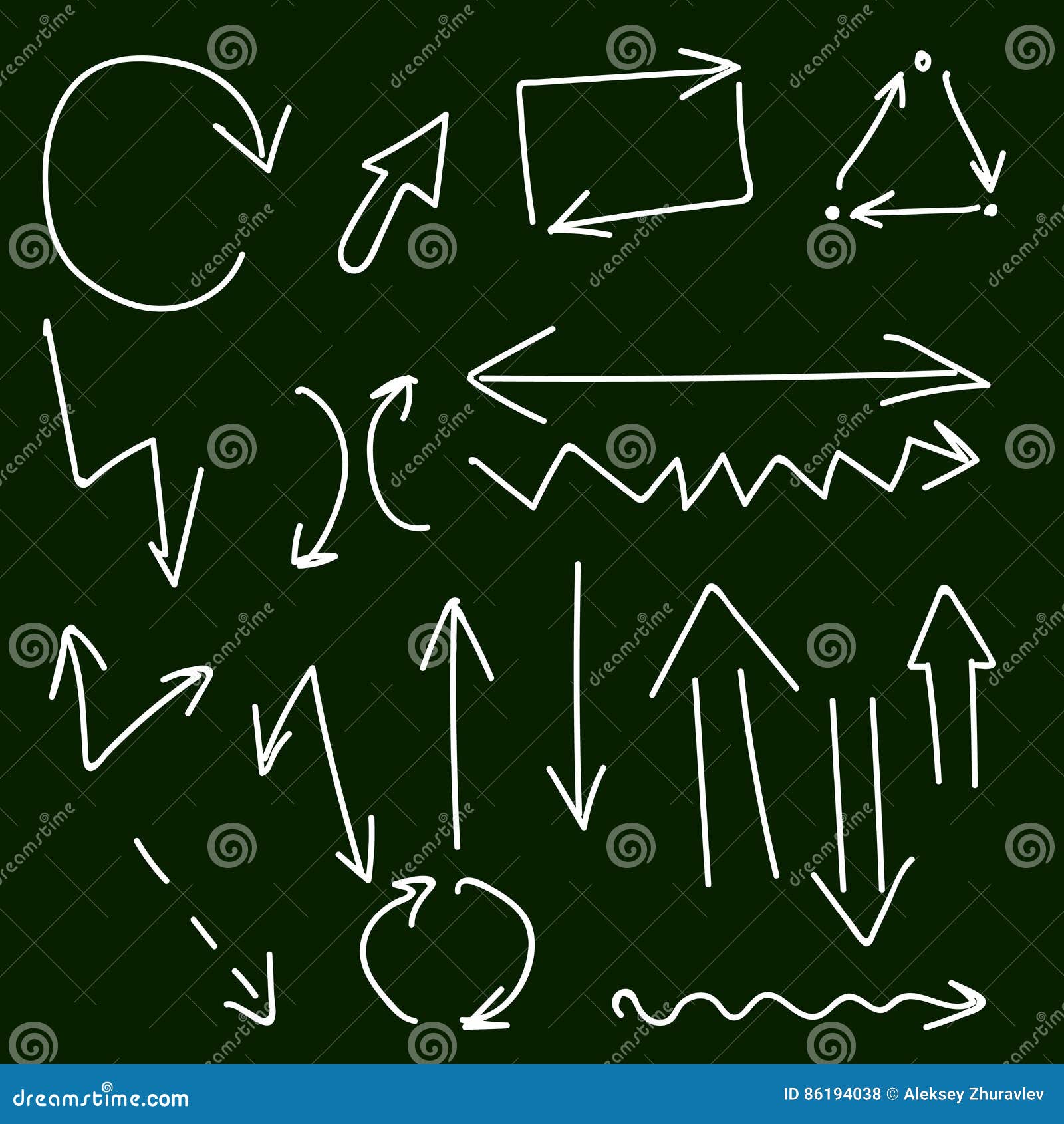 Vector Chalk Arrows. Hand Drawn Illustration. Stock Vector ...