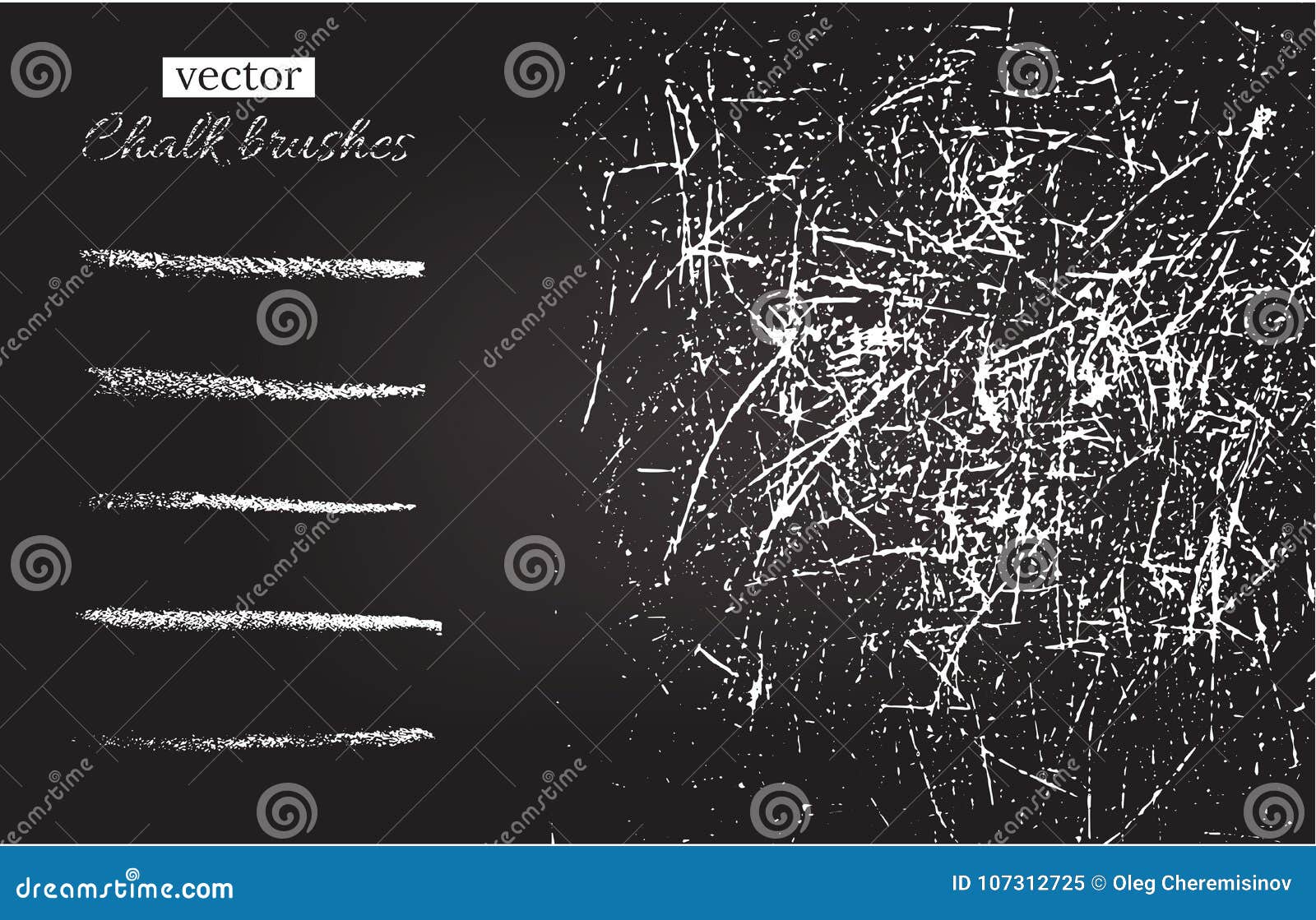 Vector Chalk Brushes and Grunge Chalkboard Texture. Stock Vector ...