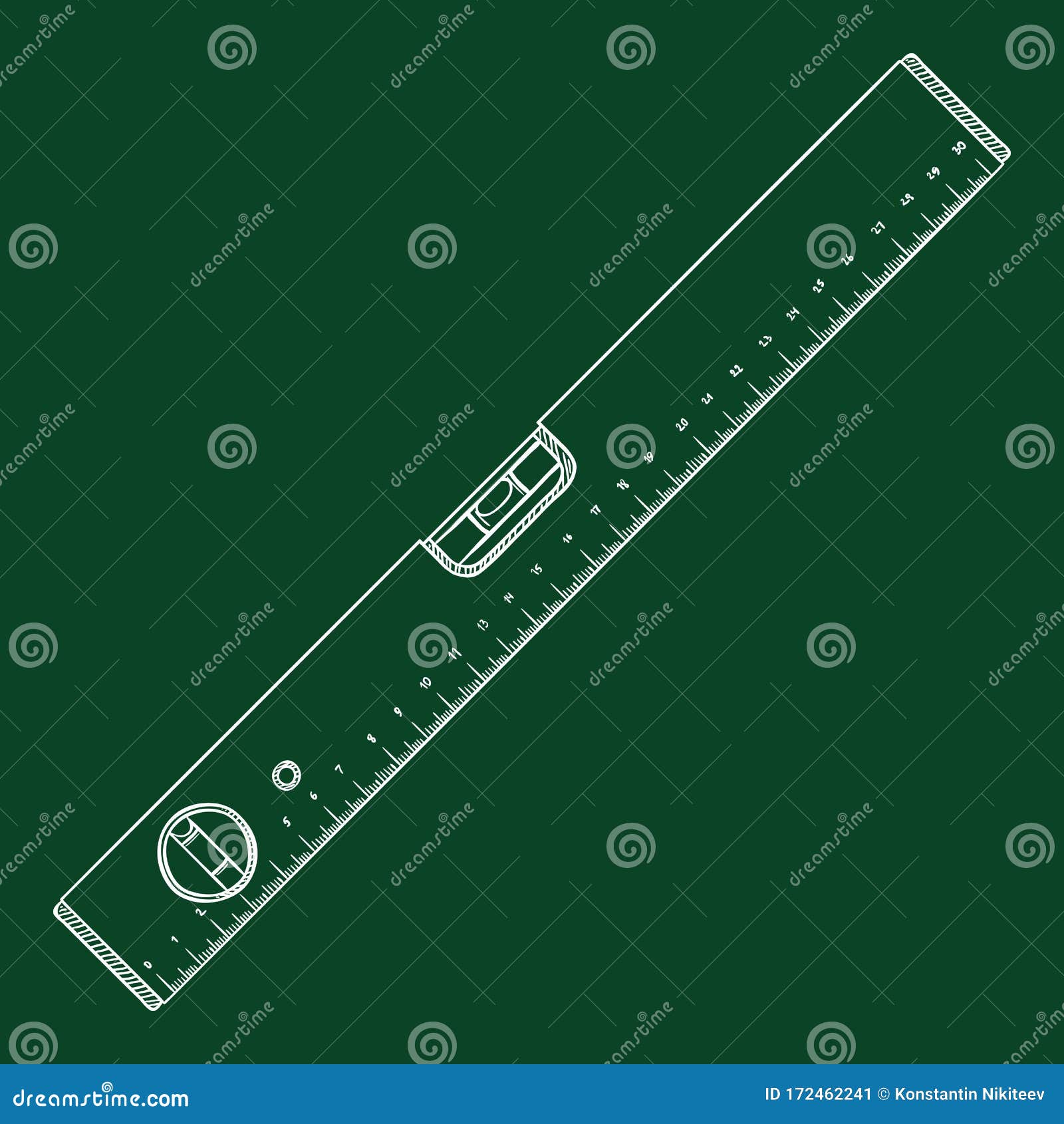 Vector Chalk Building Level Stock Vector - Illustration of equipment ...
