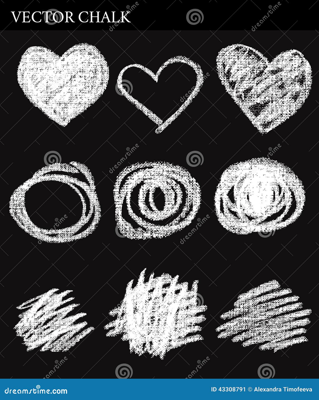 Vector Chalk Circles stock vector. Illustration of noise - 43308791