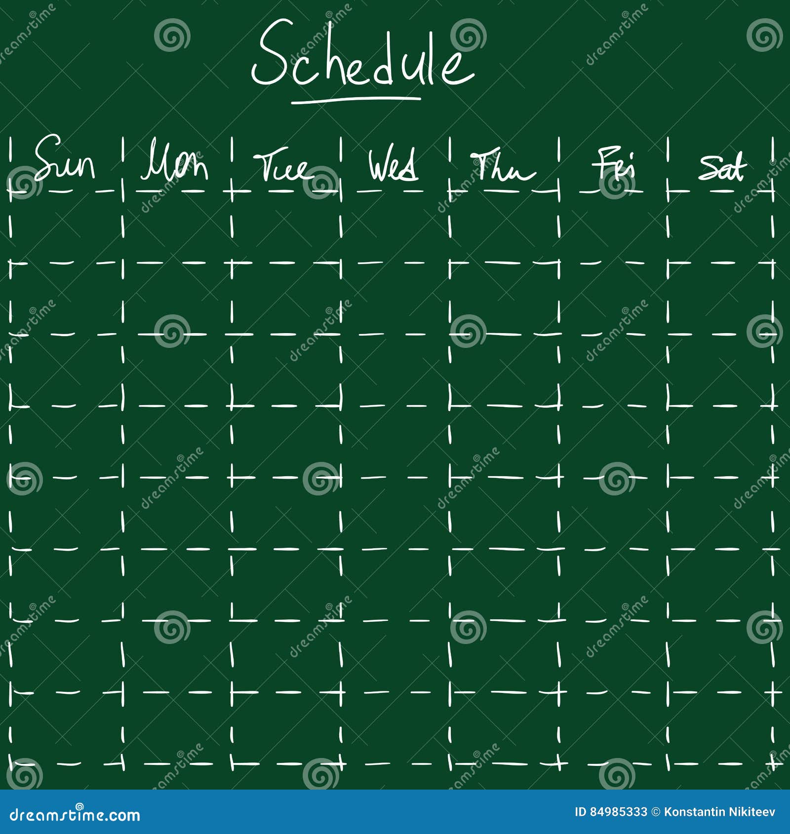 Vector Chalk Hand Drawn Schedule Stock Vector - Illustration of lesson ...