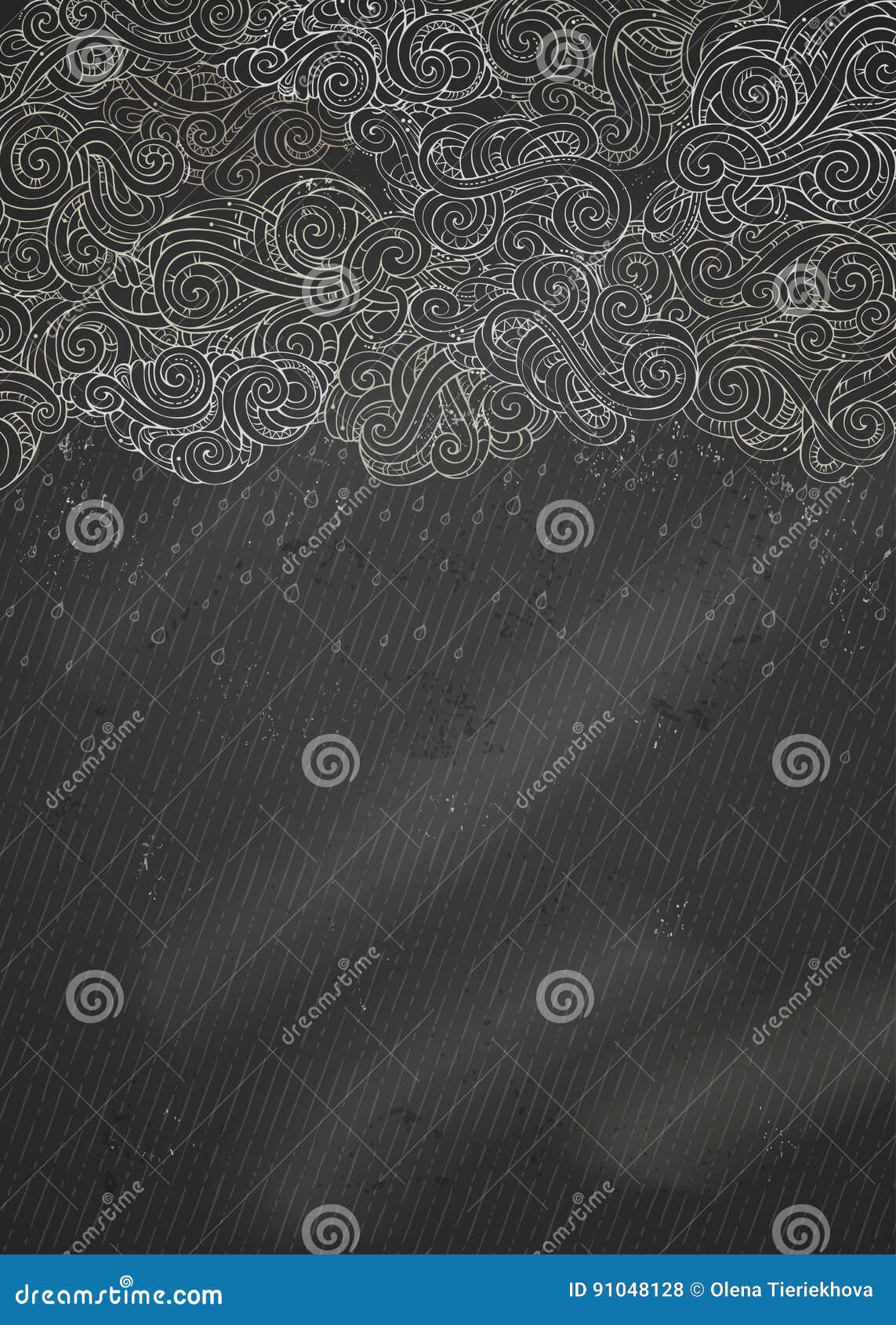 Vector Chalk Rainy Background. Stock Vector - Illustration of chalk ...
