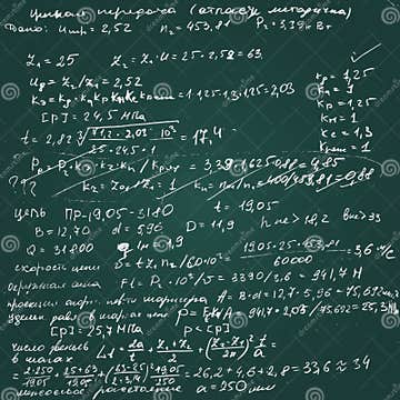 Vector Chalkboard with Handwritten Draft Calculations. Stock Vector ...