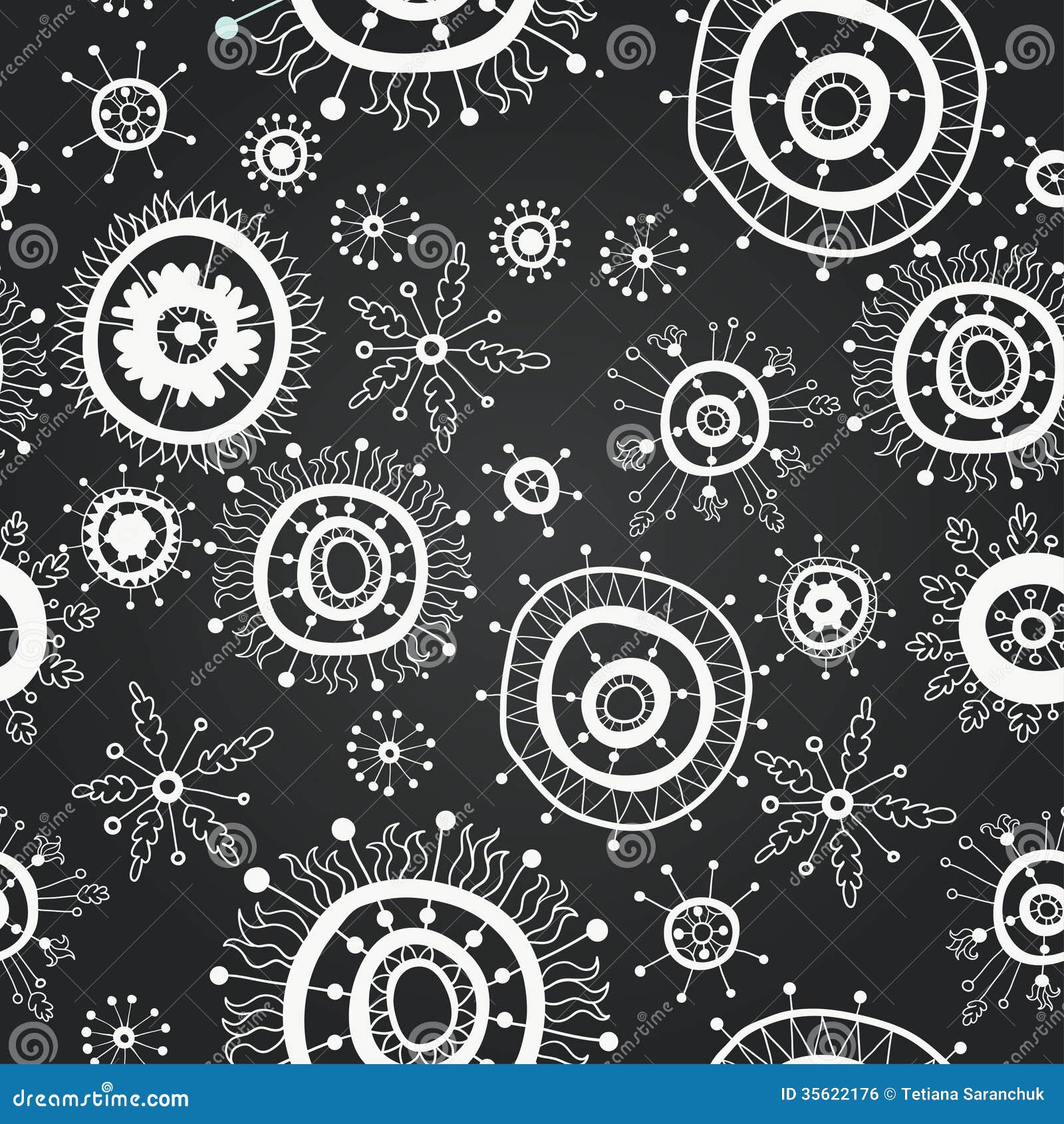 Vector Chalkboard Seamless Floral Pattern Stock Vector - Illustration ...