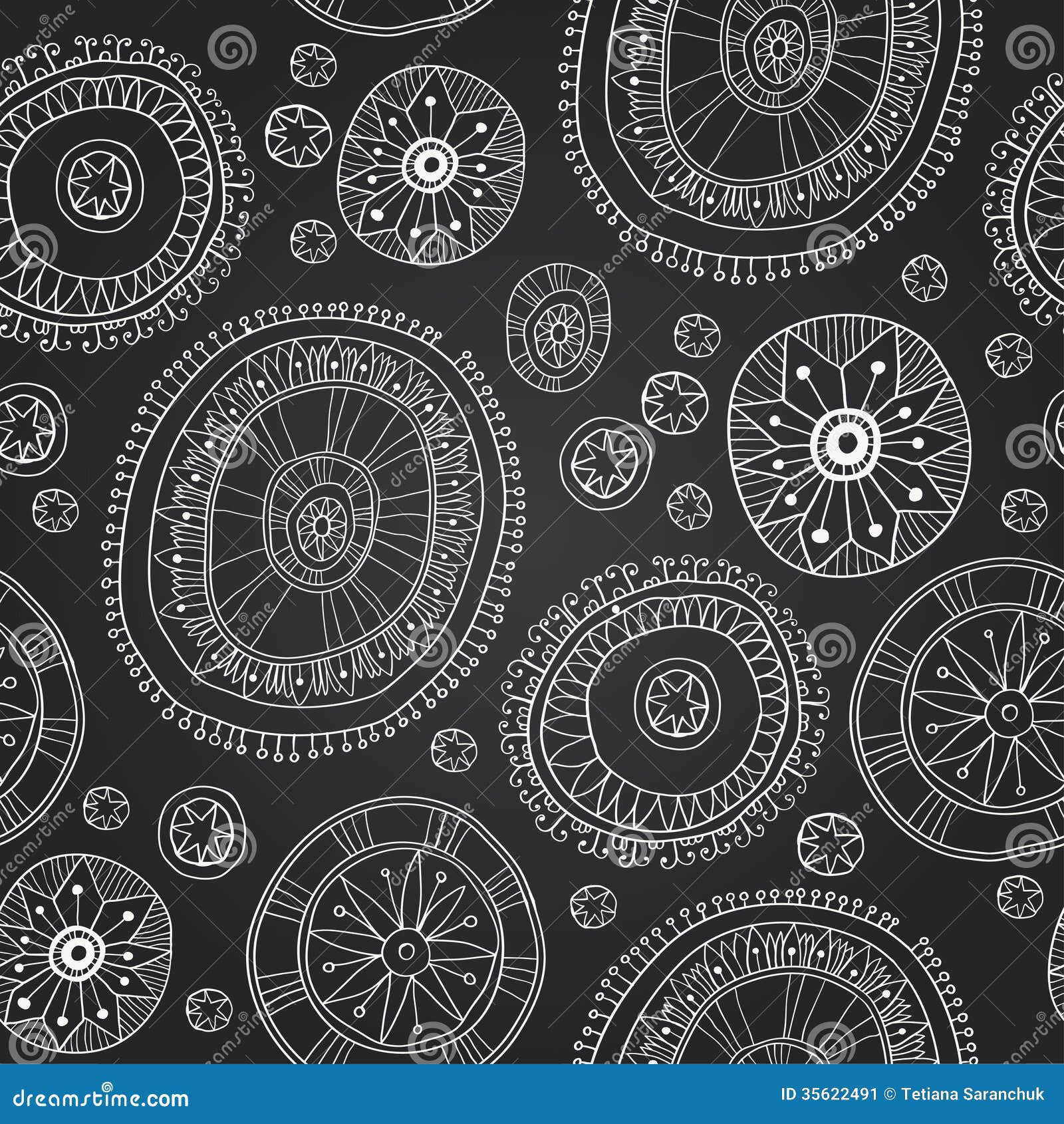Vector Chalkboard Seamless Floral Pattern Stock Vector - Illustration ...