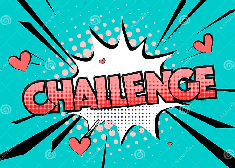 Vector Challenge Sign. Pop Art Comic Speech Bubble Stock Vector ...