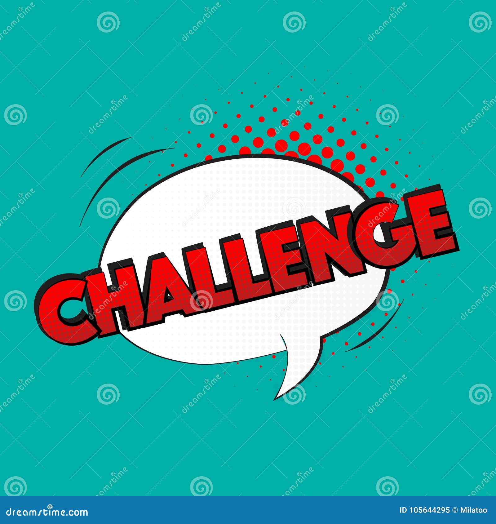 Vector Challenge Sign. Pop Art Comic Speech Bubble with Expression Text ...