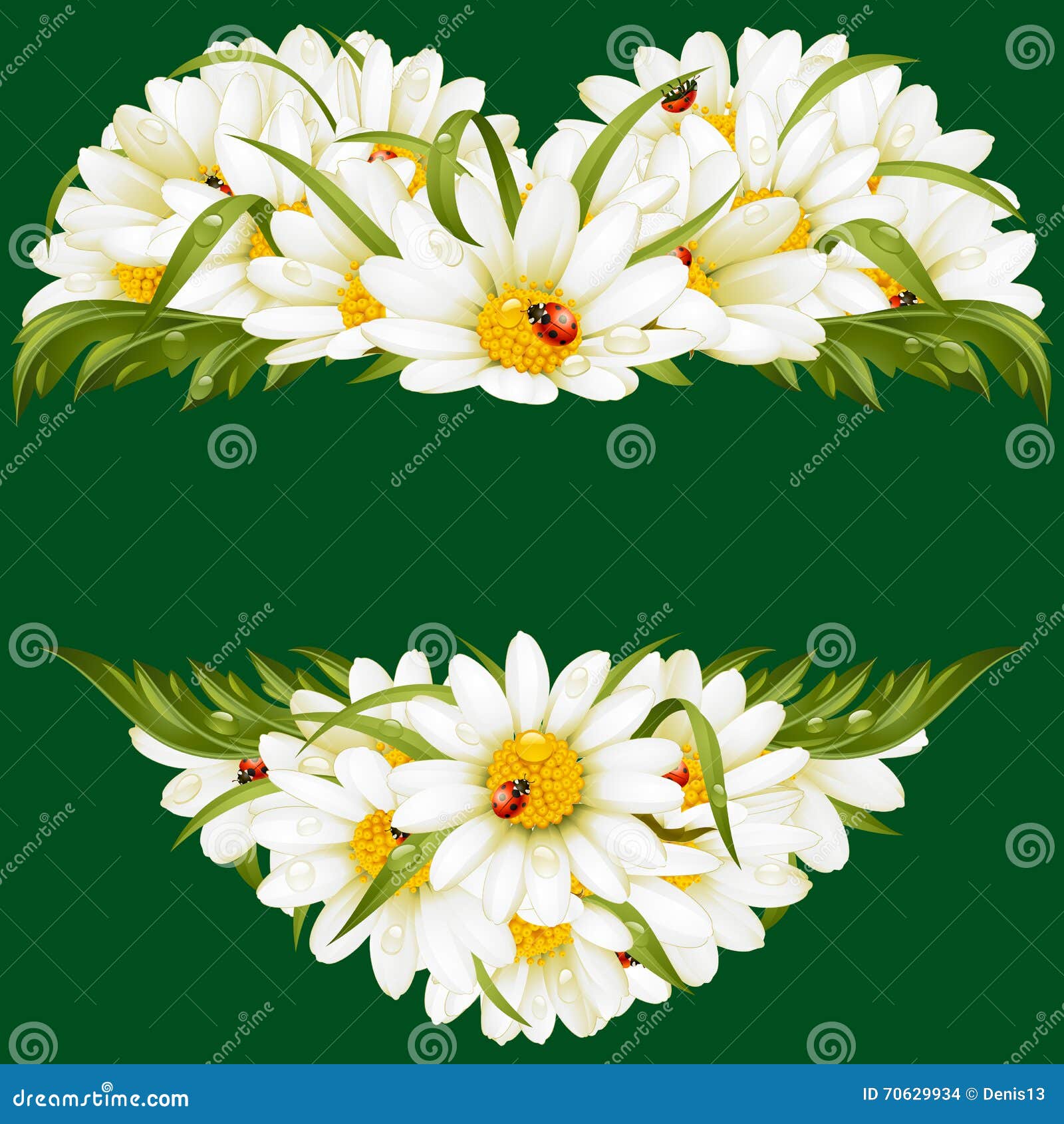 Vector Chamomile Frame Shape Heart Stock Illustrations – 78 Vector ...
