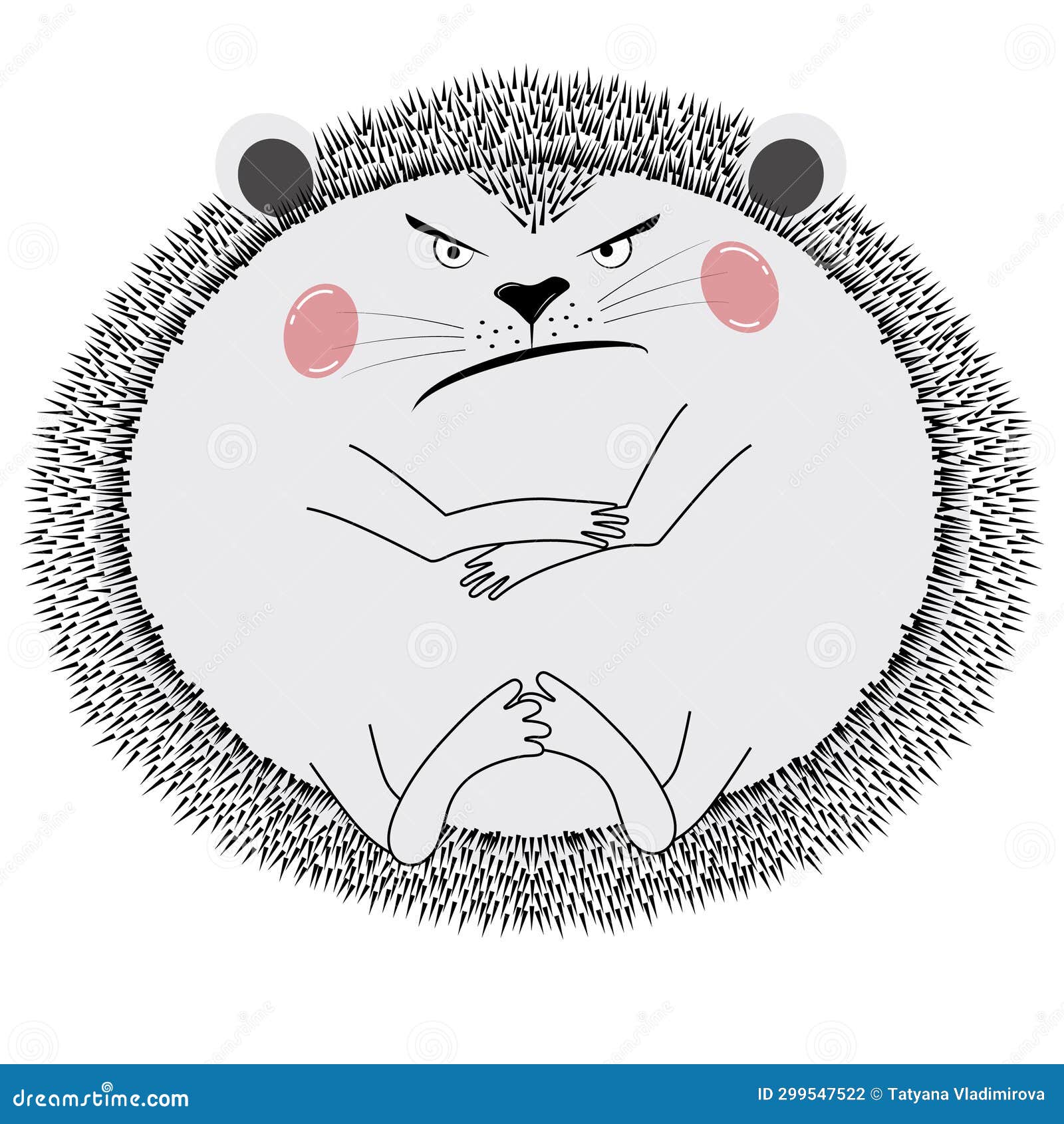 Vector Character in Flat Style Angry Hedgehog. Stock Vector ...