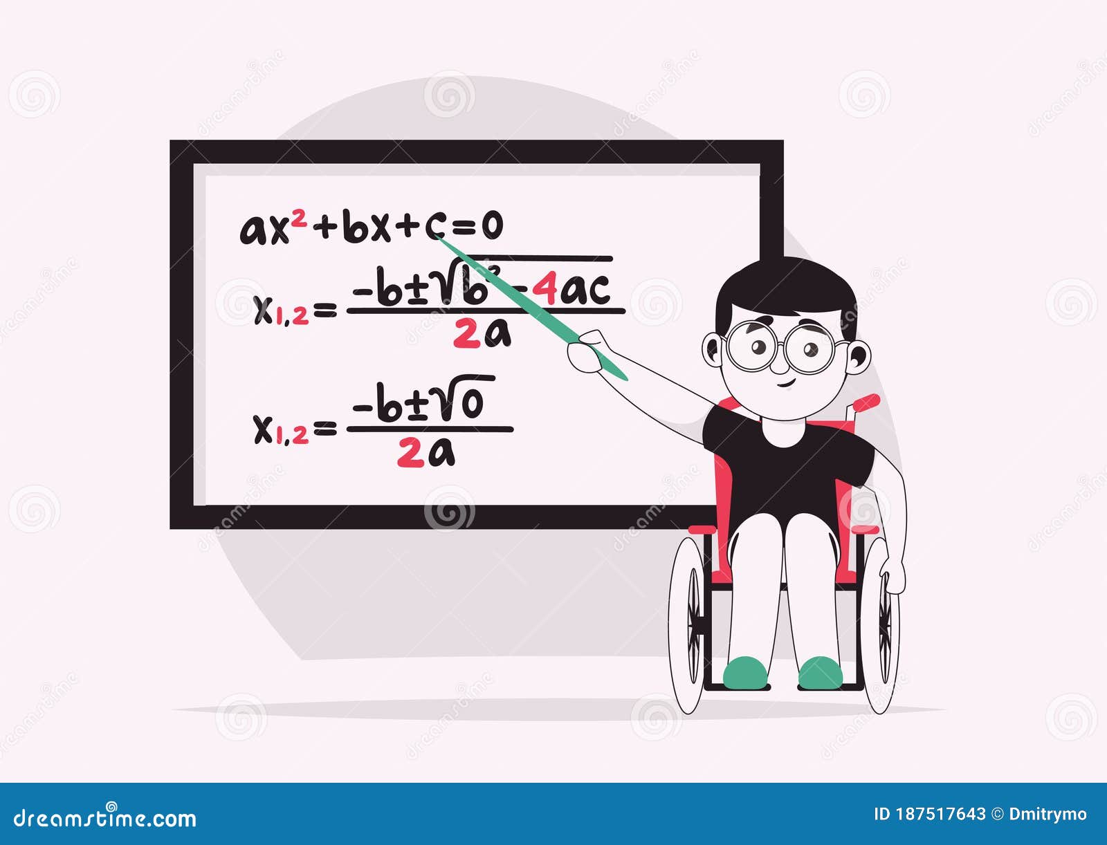 Vector Character Illustration of Disabled Boy Inclusive Education Stock ...