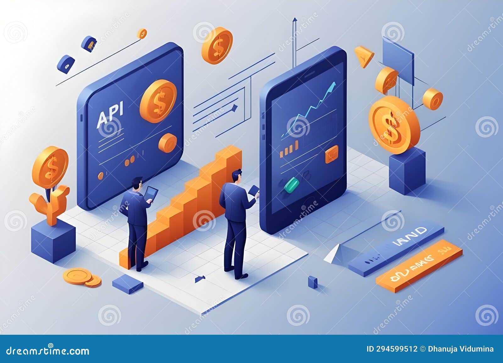 Banking Api Concept 3D Vector Illustration Stock Illustration ...