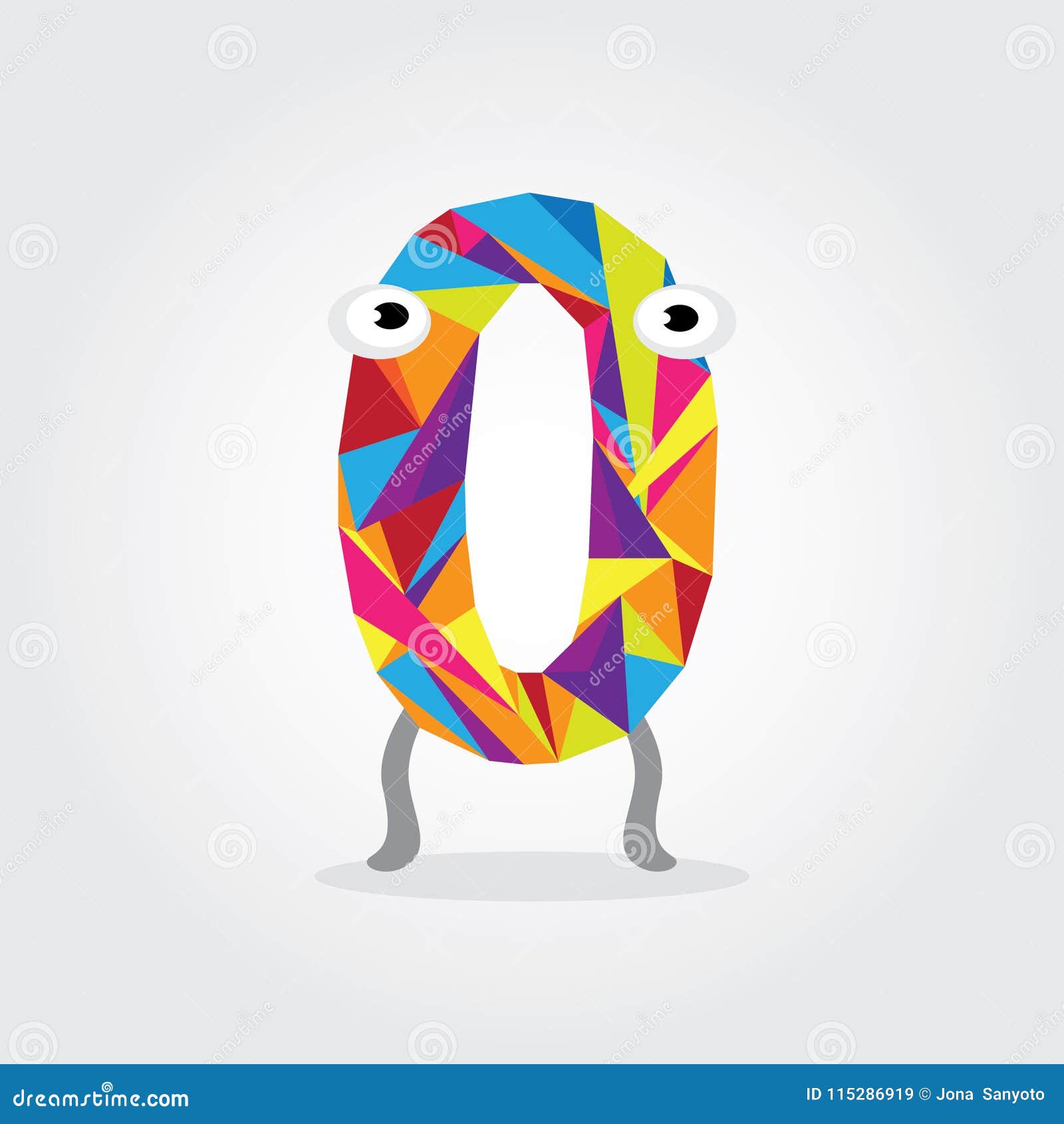 Vector Character Number Zero Stock Vector - Illustration of cartoon ...